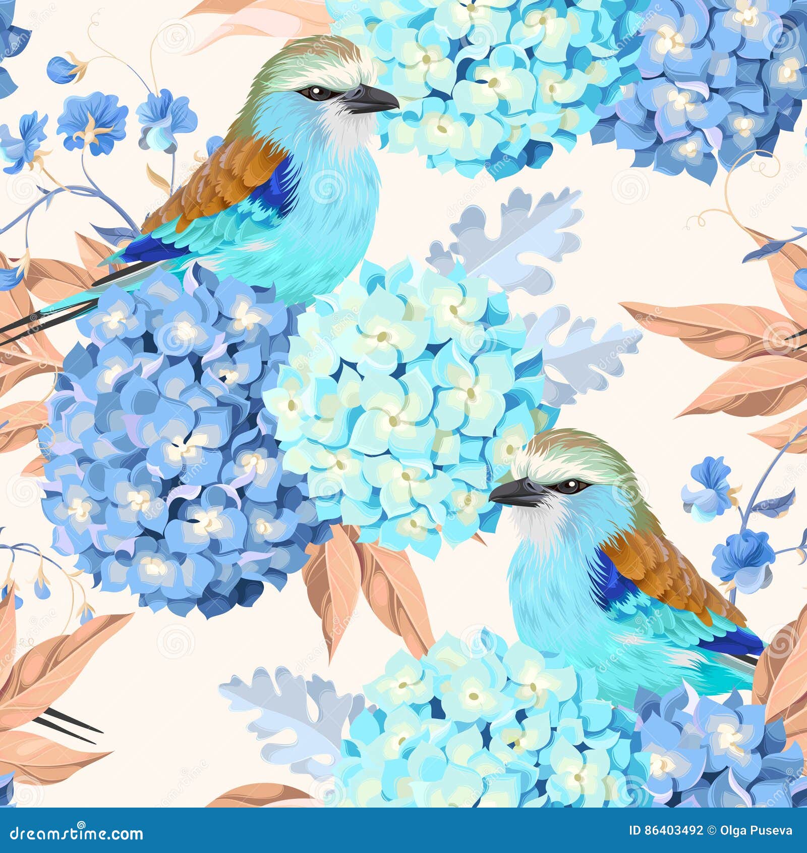 Vintage Hydrangea Background Vector Illustration | CartoonDealer.com ...