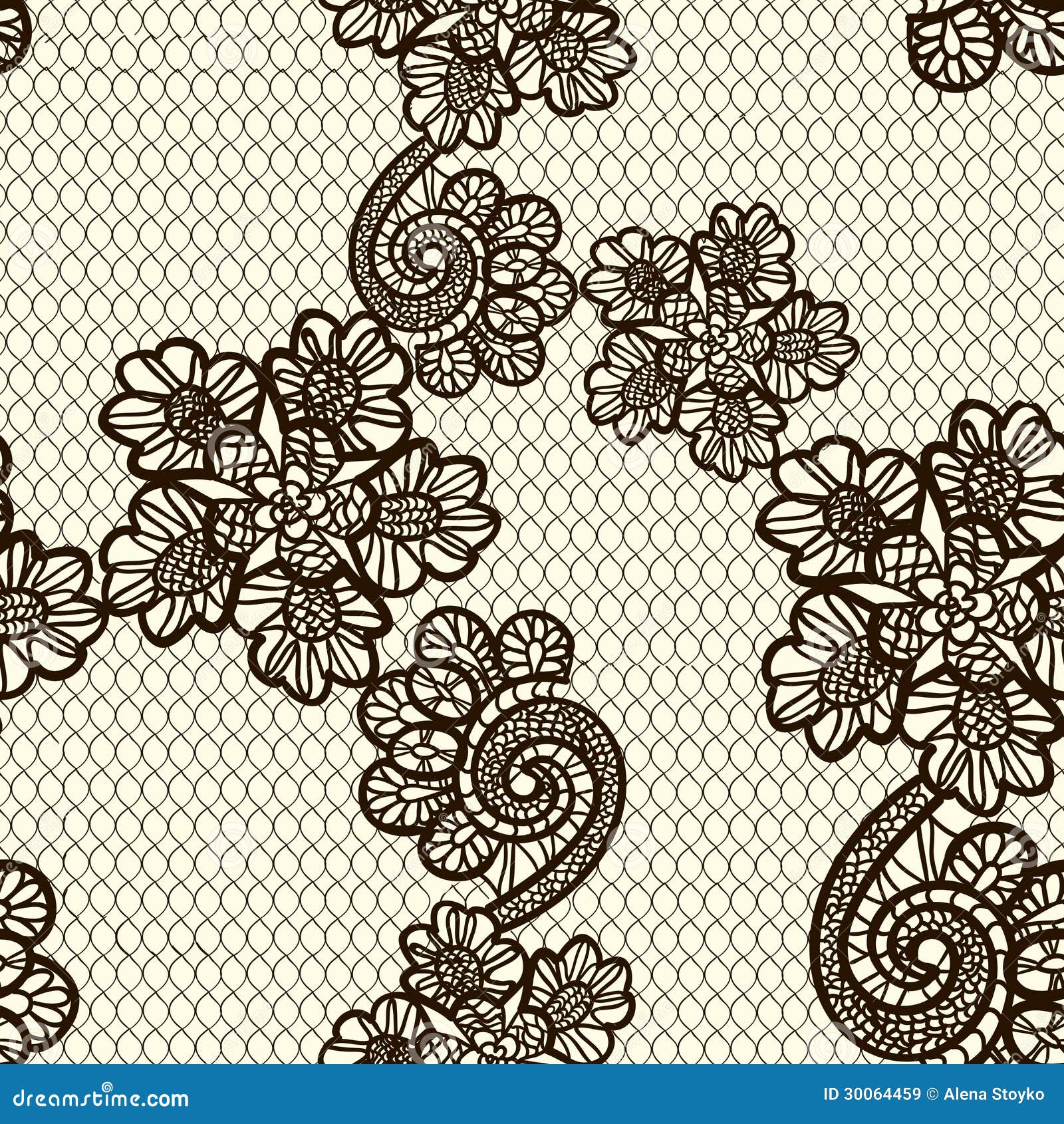 Seamless lace pattern stock vector. Illustration of brown - 30064459