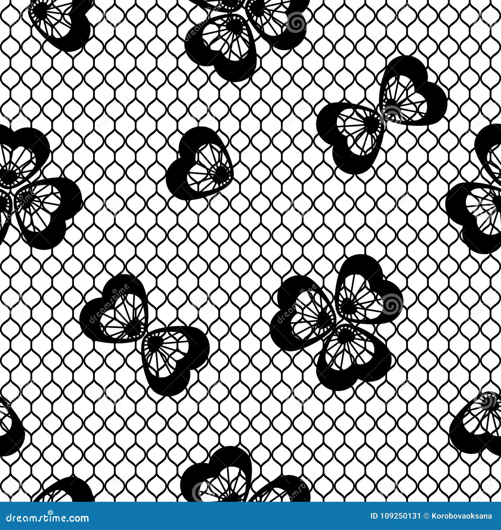 Seamless Vintage Lace Pattern, Black and White Stock Illustration ...