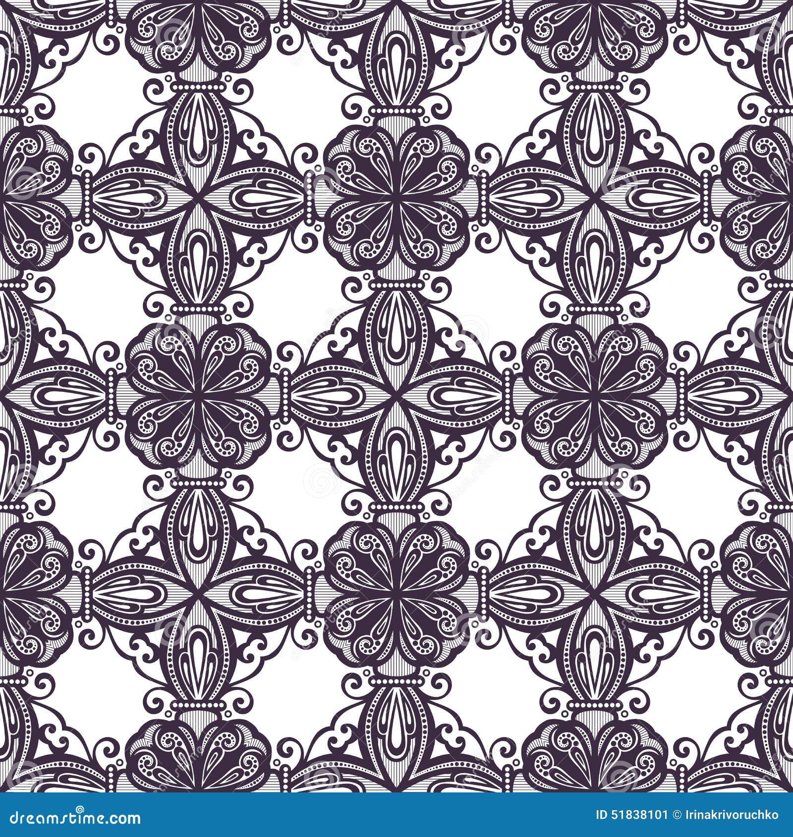 Seamless Vintage Lace Pattern (Vector) Stock Vector - Illustration of ...