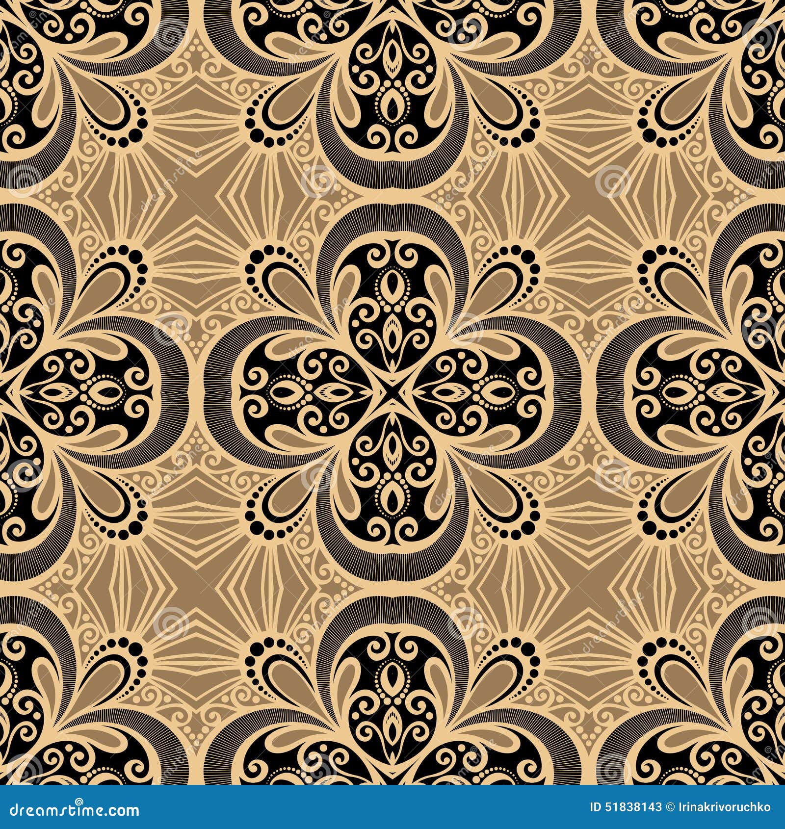 Seamless Vintage Lace Pattern (Vector) Stock Vector - Illustration of ...