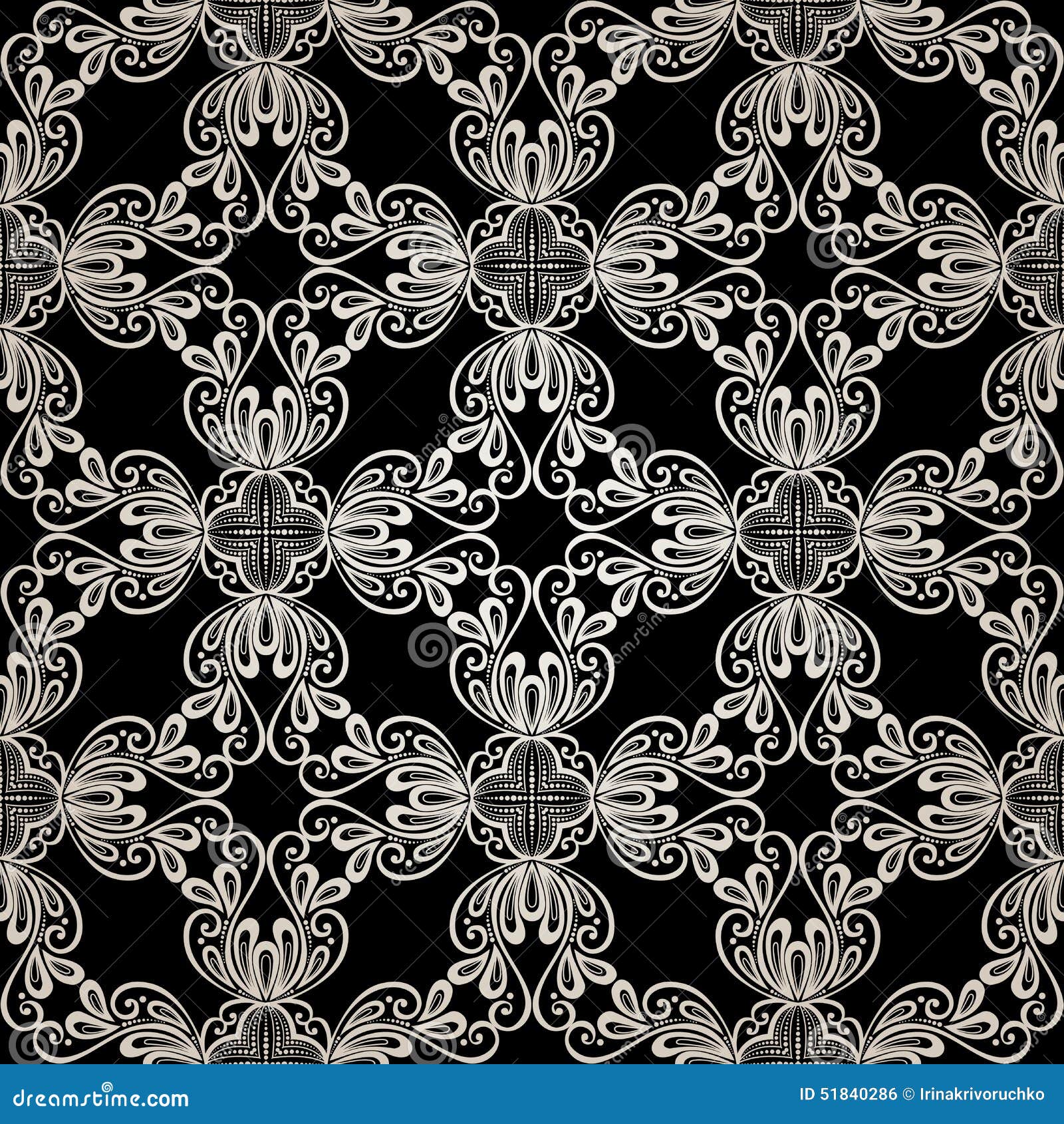 Seamless Vintage Lace Pattern (Vector) Stock Vector - Illustration of ...