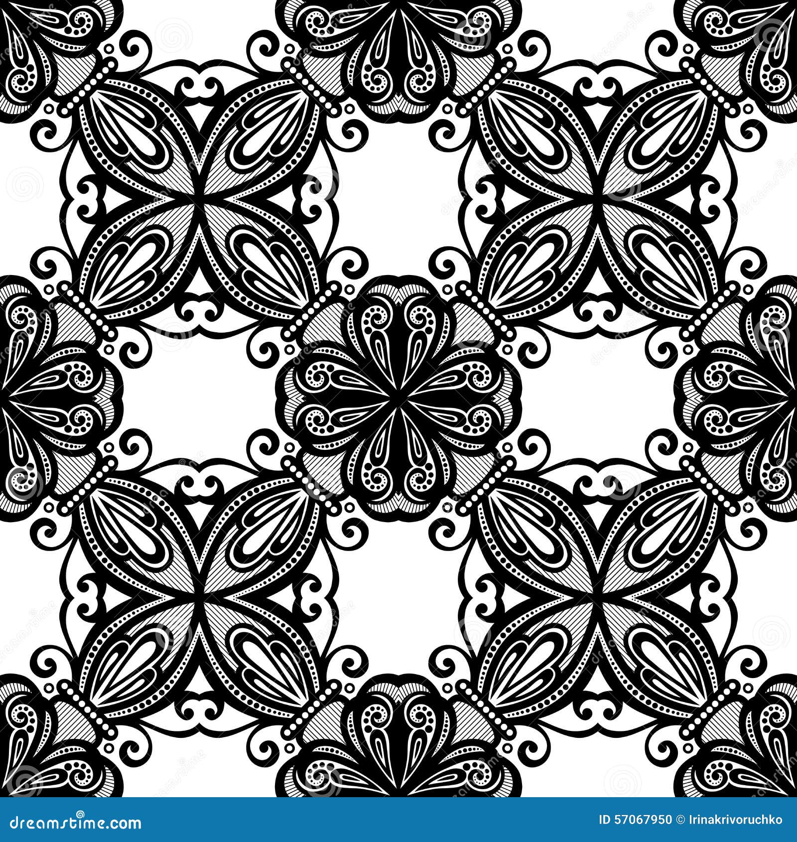 Seamless Vintage Lace Pattern (Vector) Stock Vector - Illustration of ...