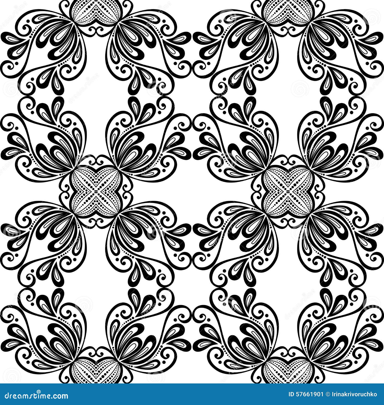 Seamless Vintage Lace Pattern (Vector) Stock Vector - Illustration of ...
