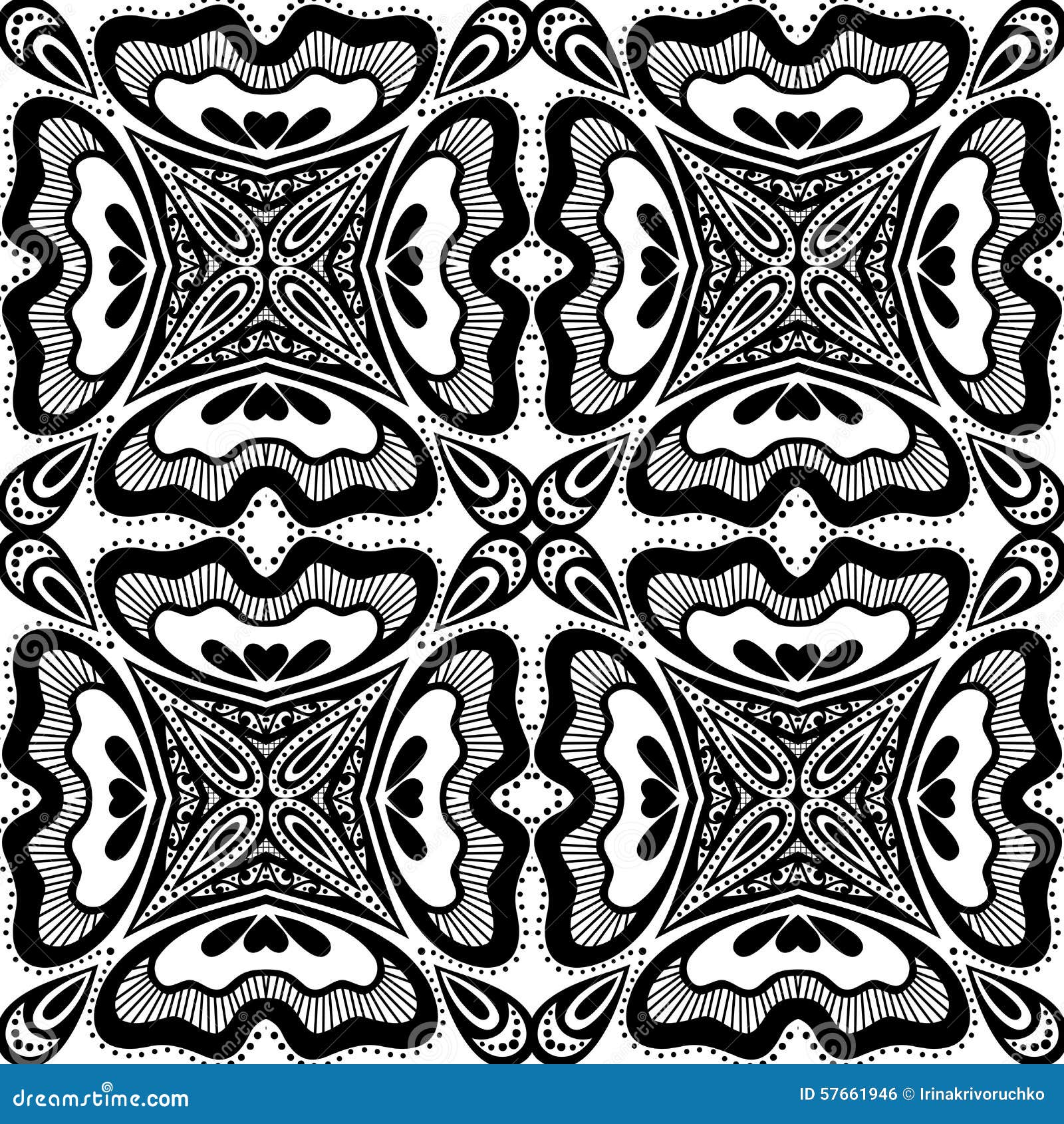 Seamless Vintage Lace Pattern (Vector) Stock Vector - Illustration of ...