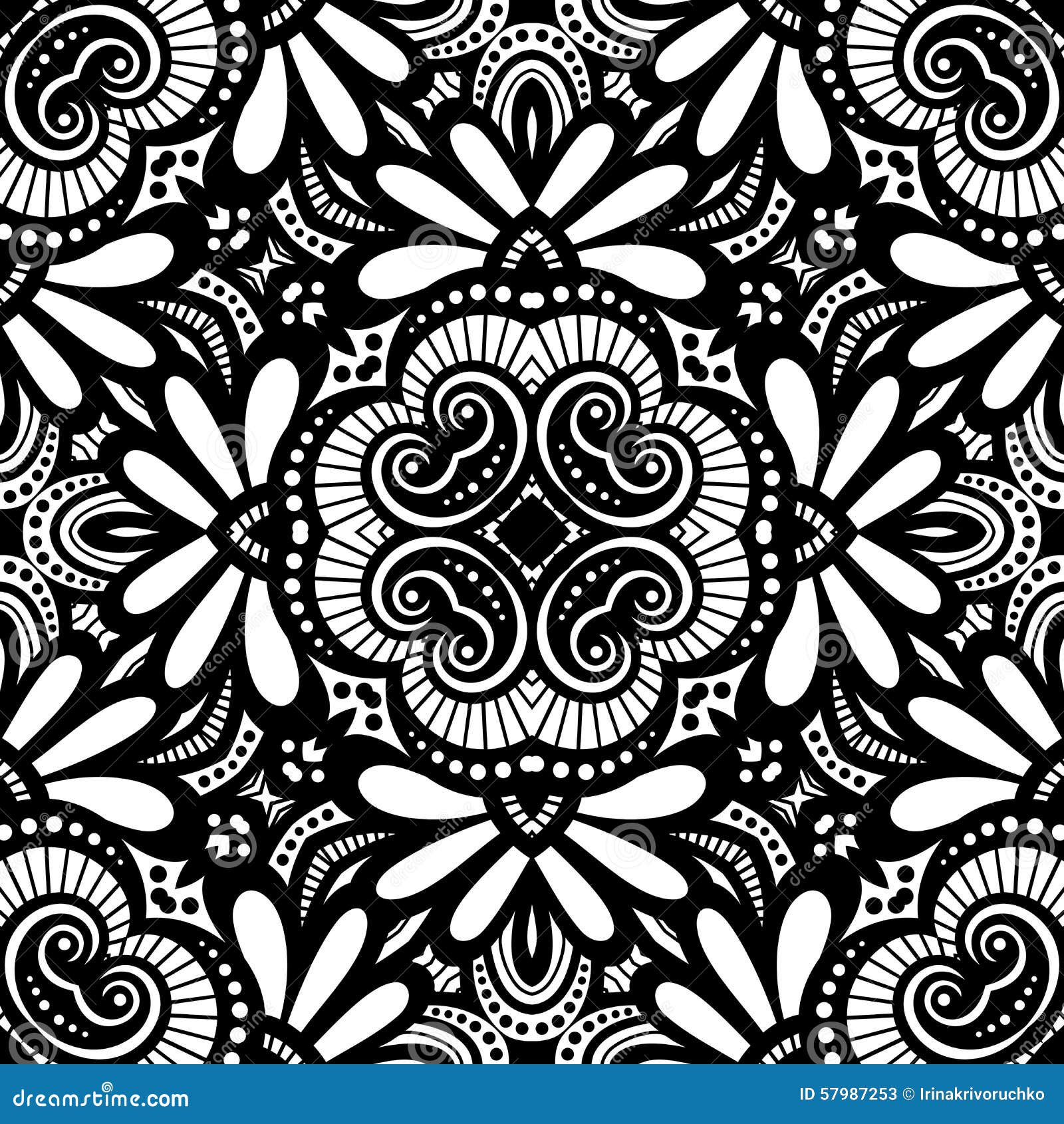 Seamless Vintage Lace Pattern (Vector) Stock Vector - Illustration of ...