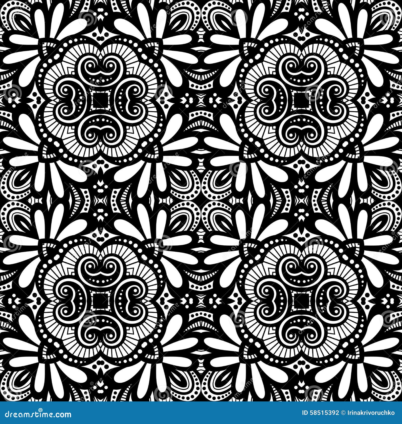 Seamless Vintage Lace Pattern (Vector) Stock Vector - Illustration of ...