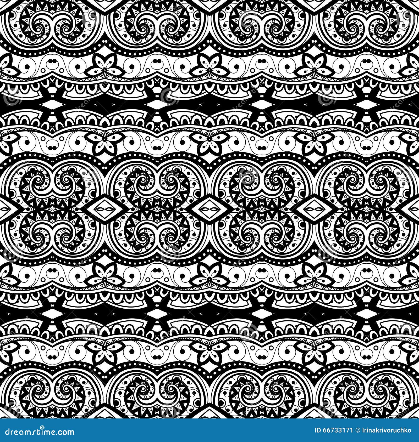 Seamless Vintage Lace Pattern (Vector) Stock Vector - Illustration of maya, geometric: 66733171