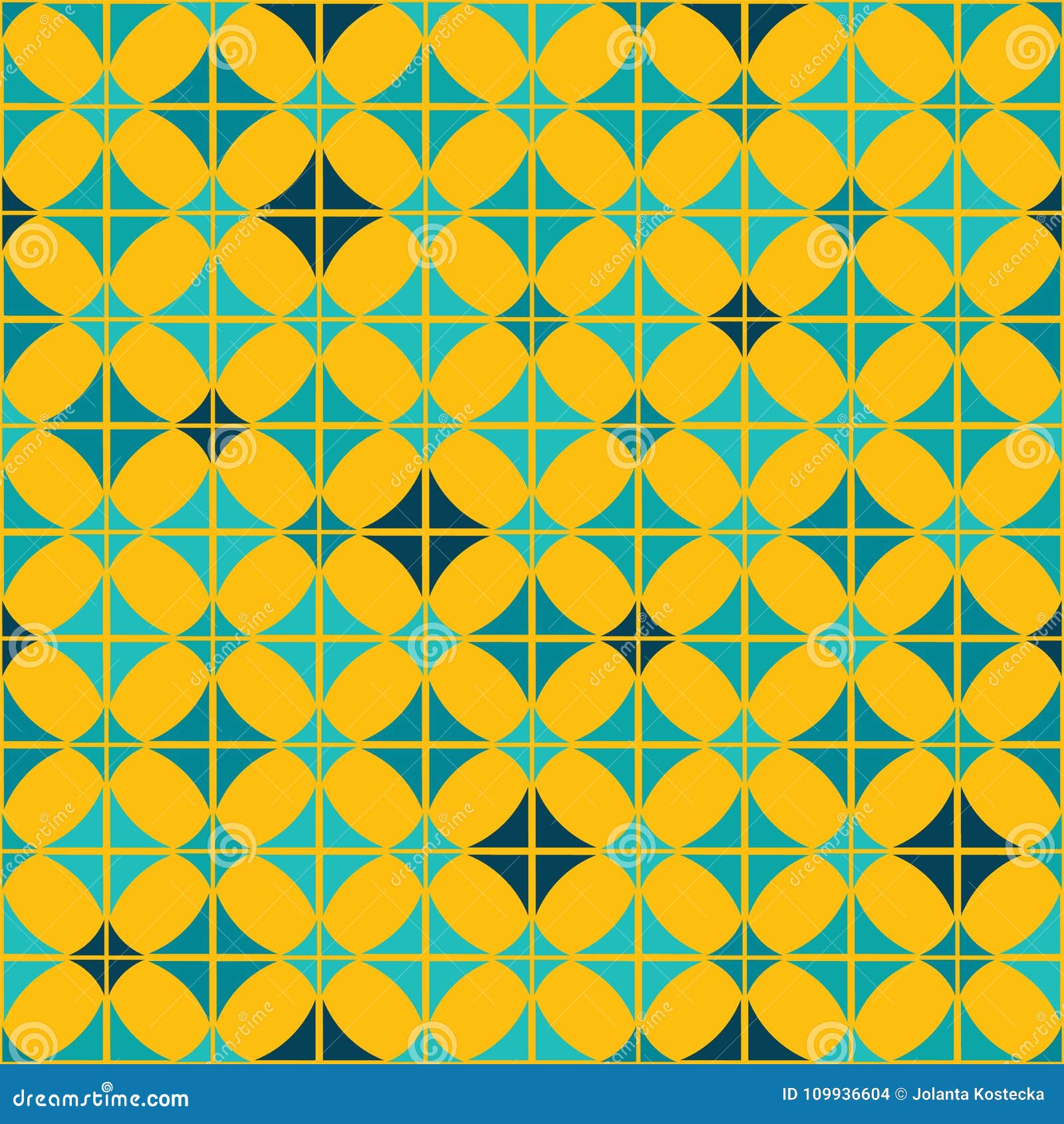 Seamless Vintage Pattern with Yellow Background Stock Vector ...