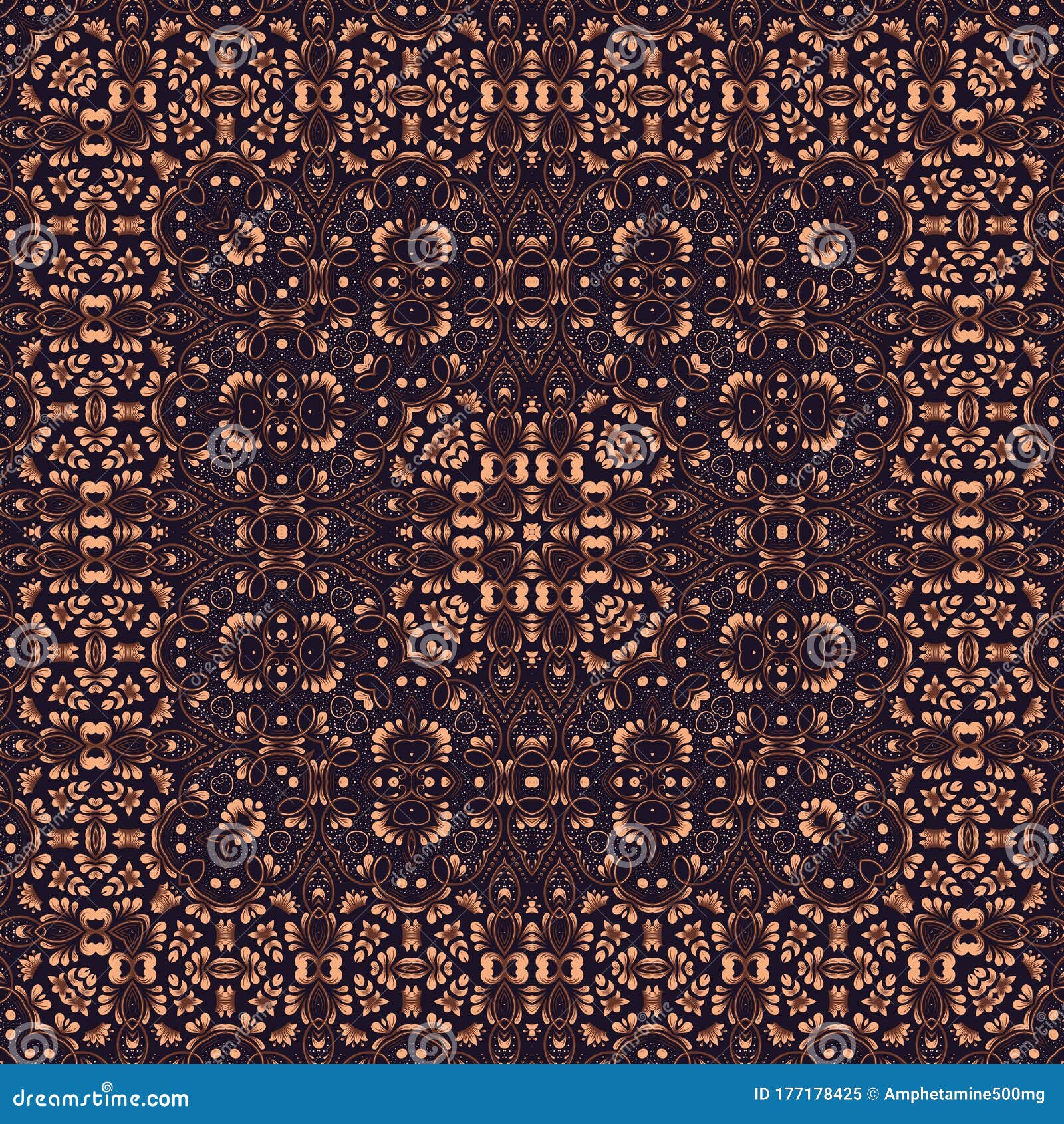 Seamless vintage pattern stock illustration. Illustration of decor ...