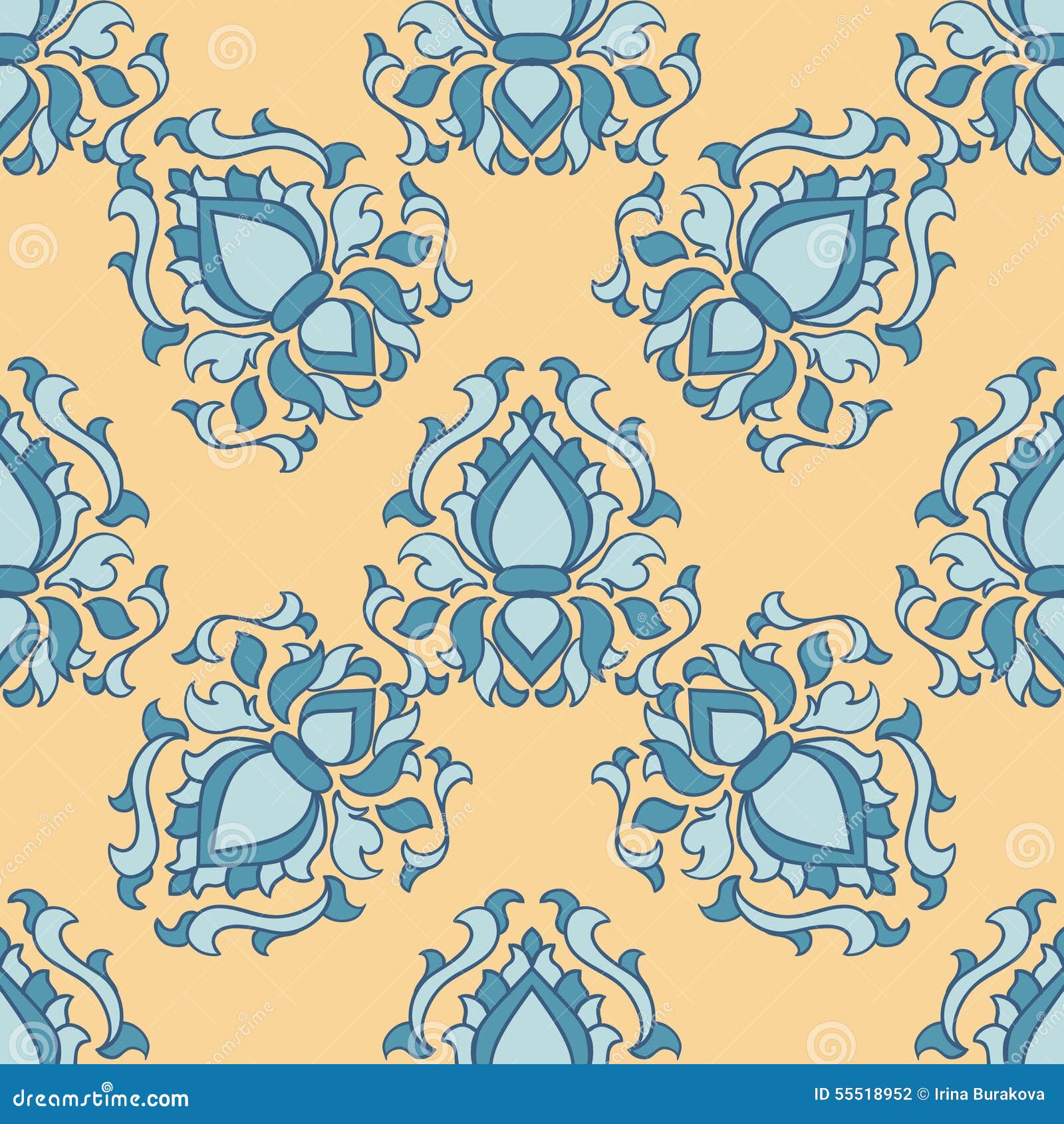 Seamless vintage pattern stock vector. Illustration of leaf - 55518952
