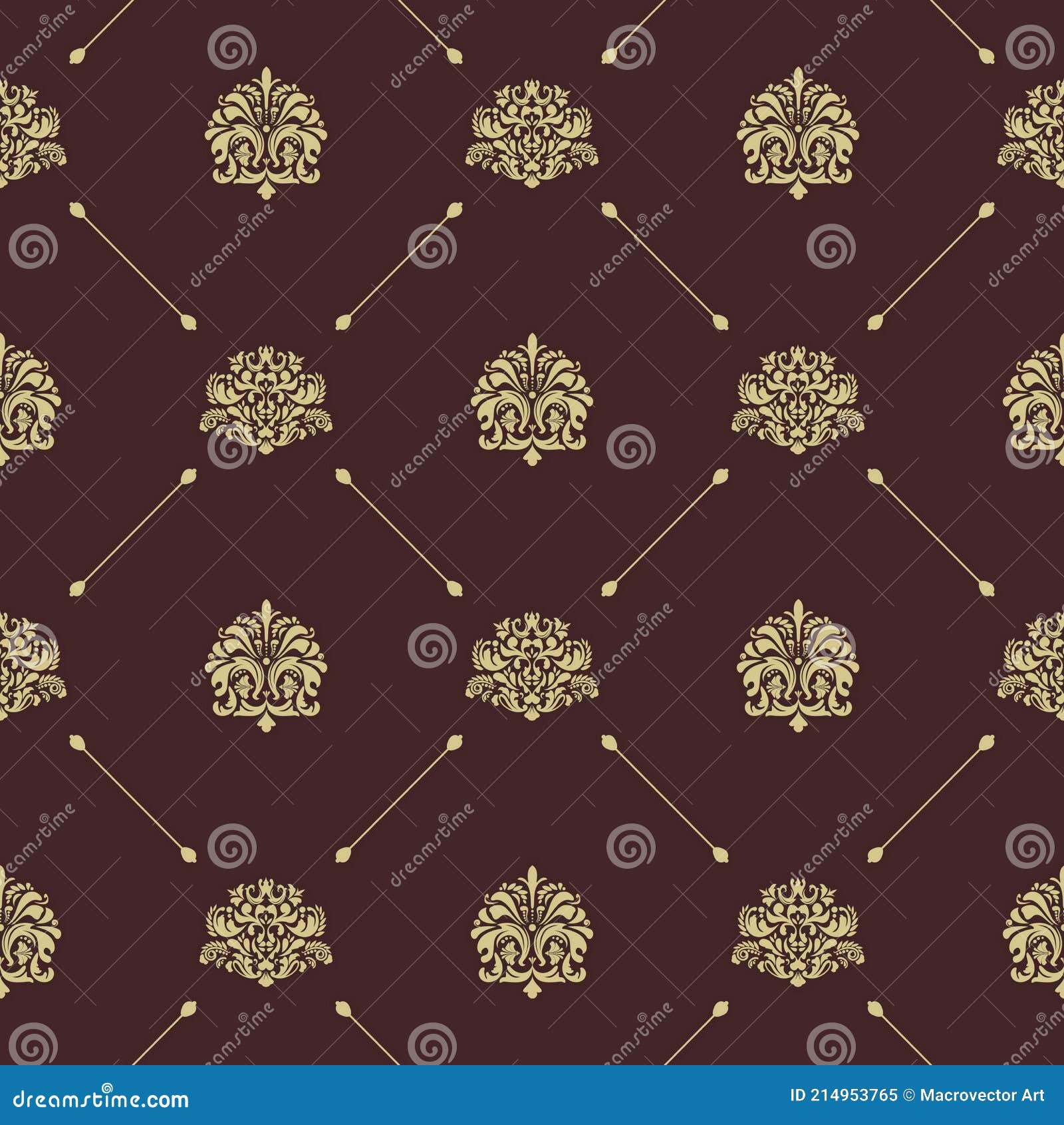 Seamless Vintage Pattern Decor with Element Stock Vector - Illustration ...