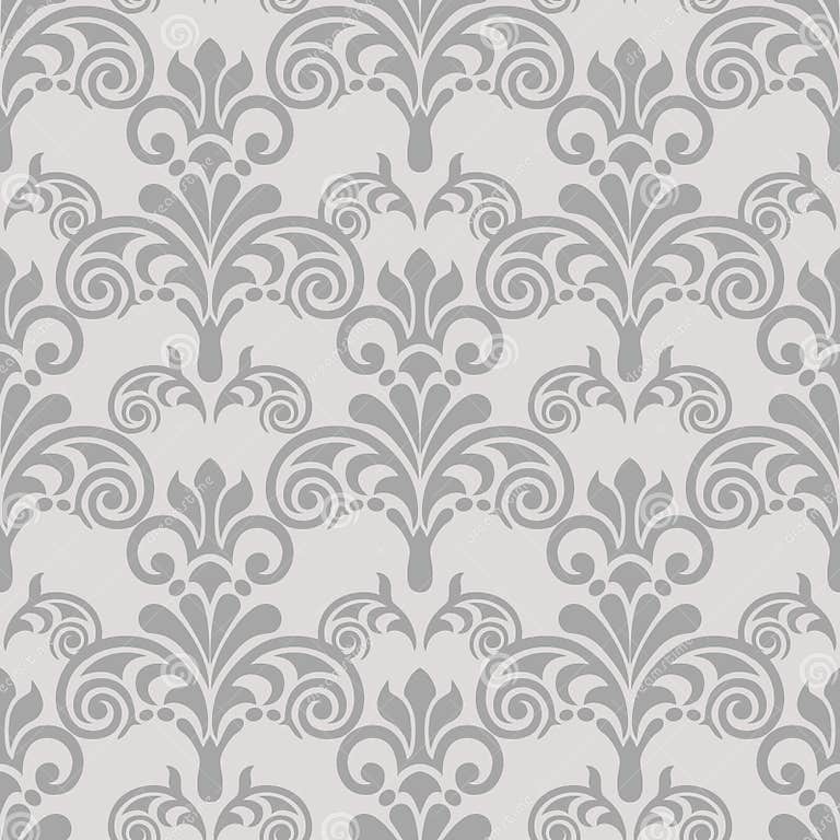 Seamless Vintage Pattern in Grey Stock Vector - Illustration of grey ...