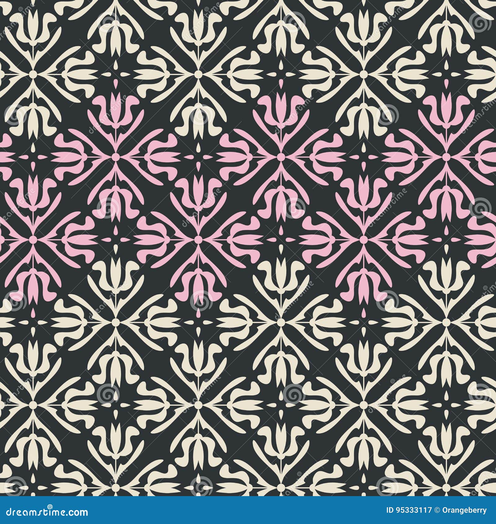 Seamless Vintage Pattern with Ornaments Stock Vector - Illustration of ...