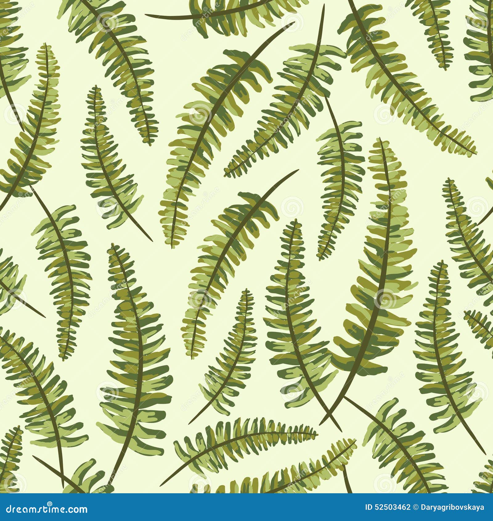 Seamless Vintage Pattern with Painted Leaves Stock Vector ...