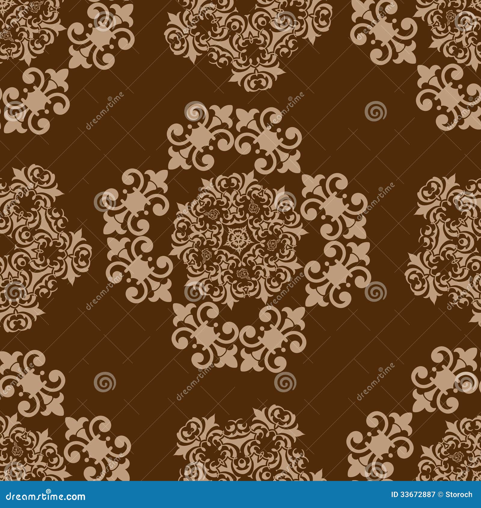 Seamless vintage pattern. stock vector. Illustration of ornate - 33672887