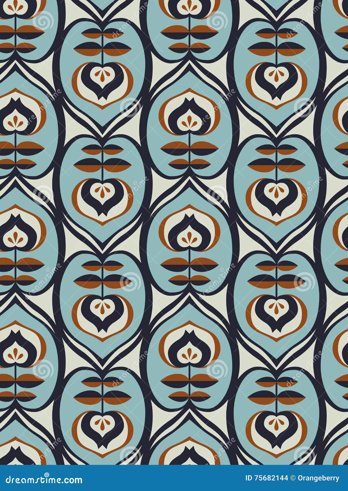Seamless vintage pattern stock vector. Illustration of decor - 75682144