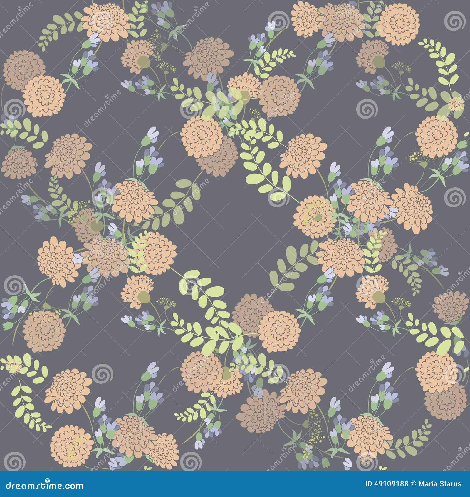 Seamless Vintage Pink Flower Pattern Stock Vector - Illustration of ...
