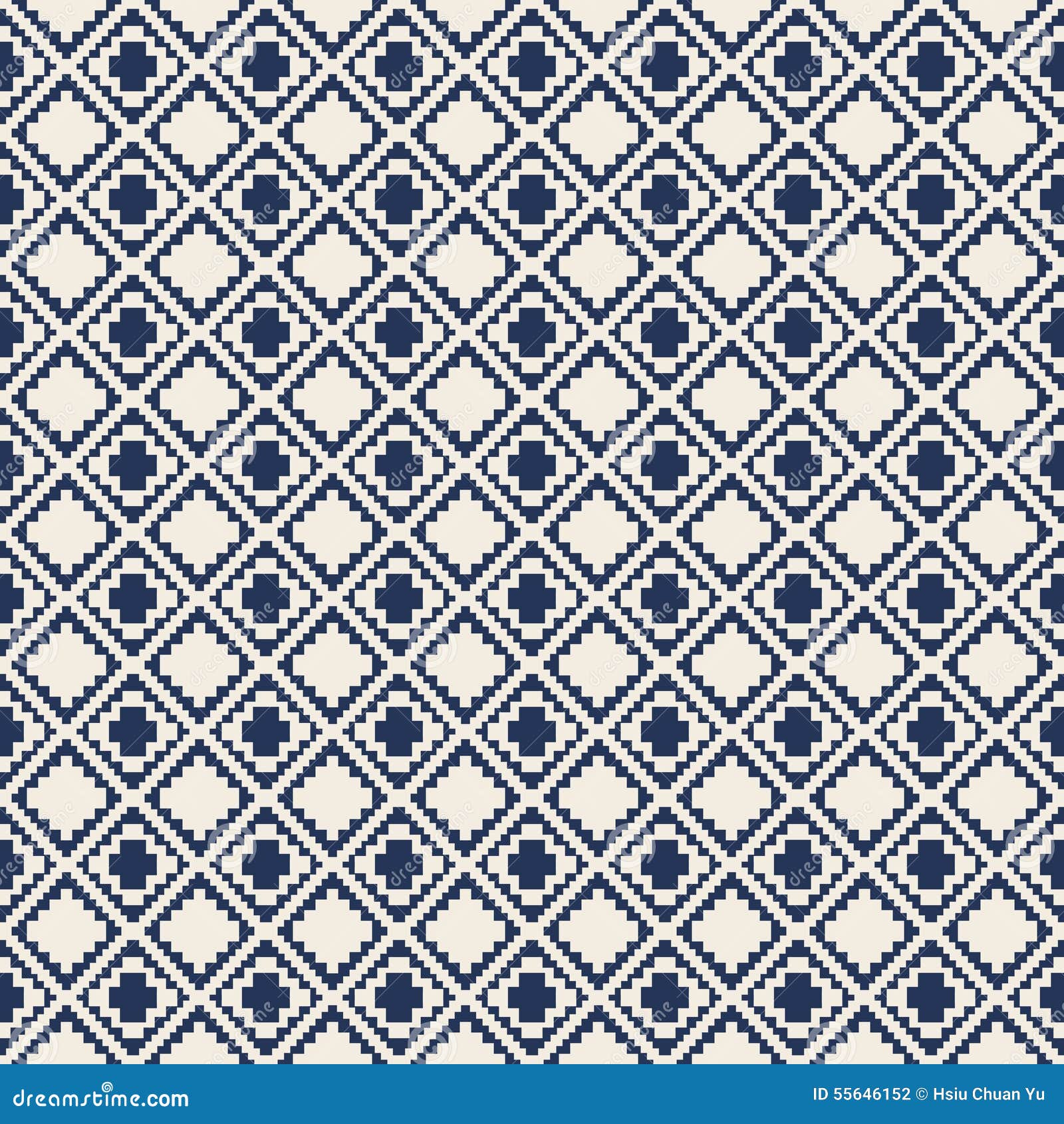 Seamless Vintage Pixel Diamond Check Pattern Background. Stock Vector ...