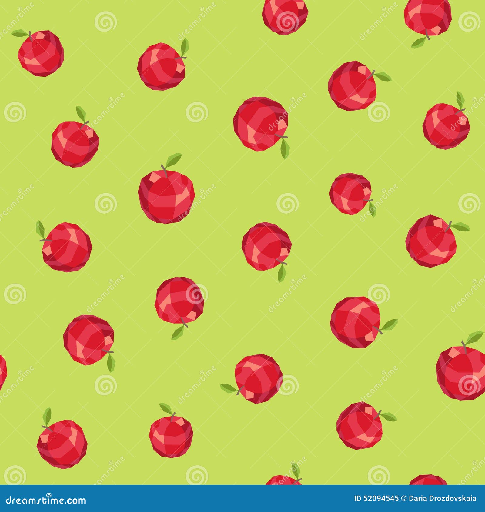 Seamless Vintage Polygon Apple Pattern Stock Vector - Illustration of ...