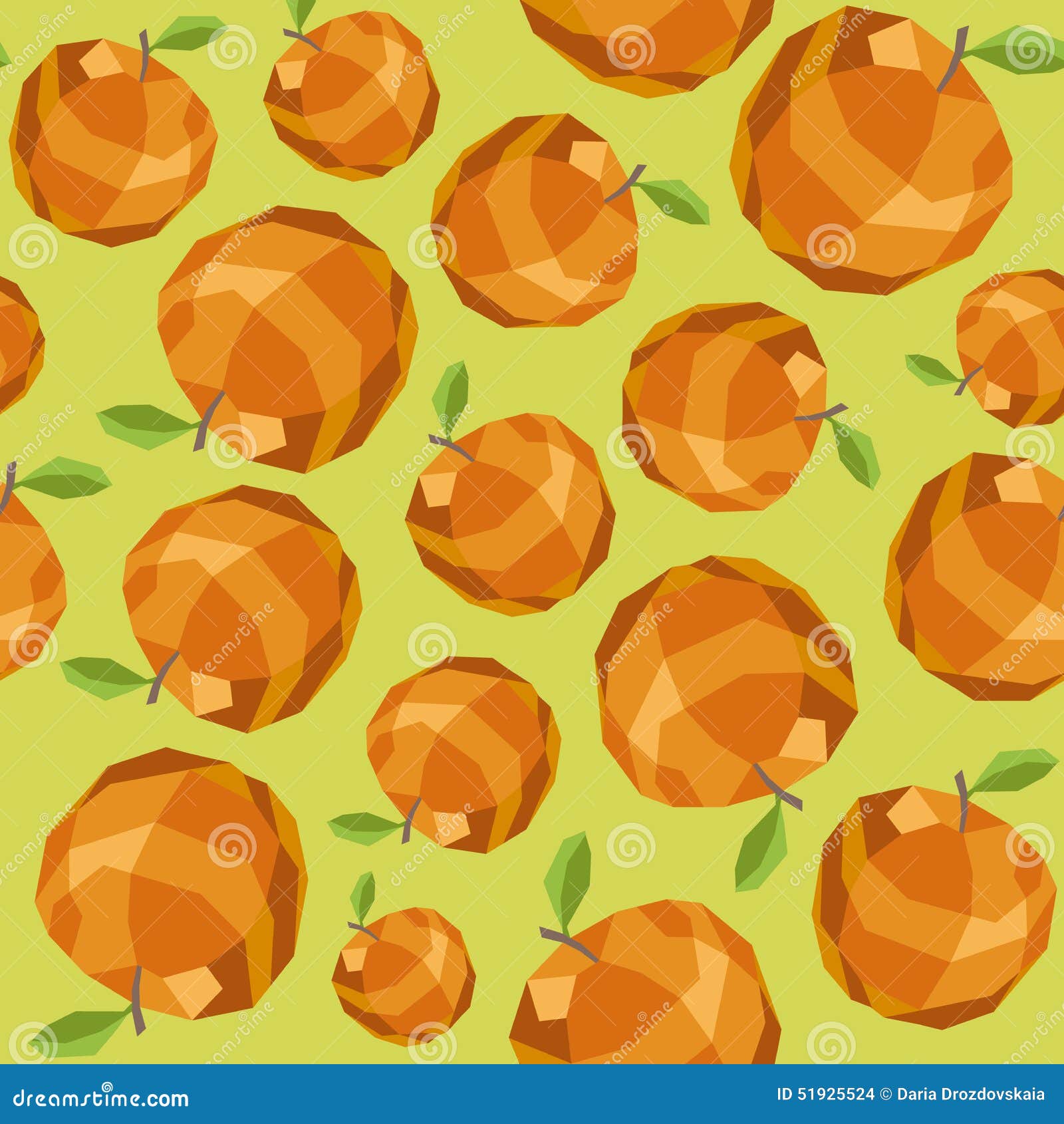Seamless Vintage Polygon Golden Apple Pattern Stock Vector ...