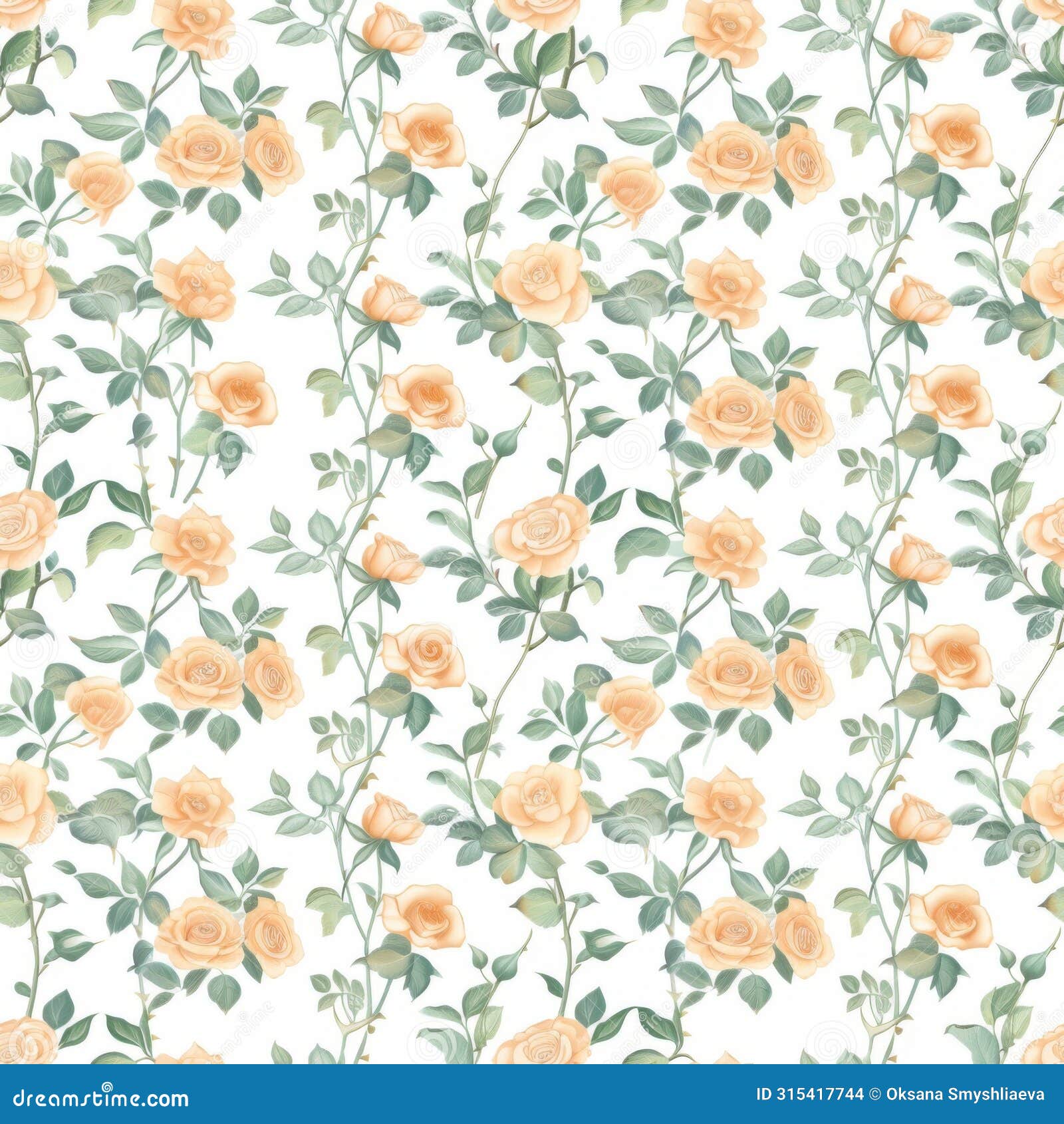 Seamless Vintage Rose Pattern Wallpaper Design Stock Photo - Image of ...