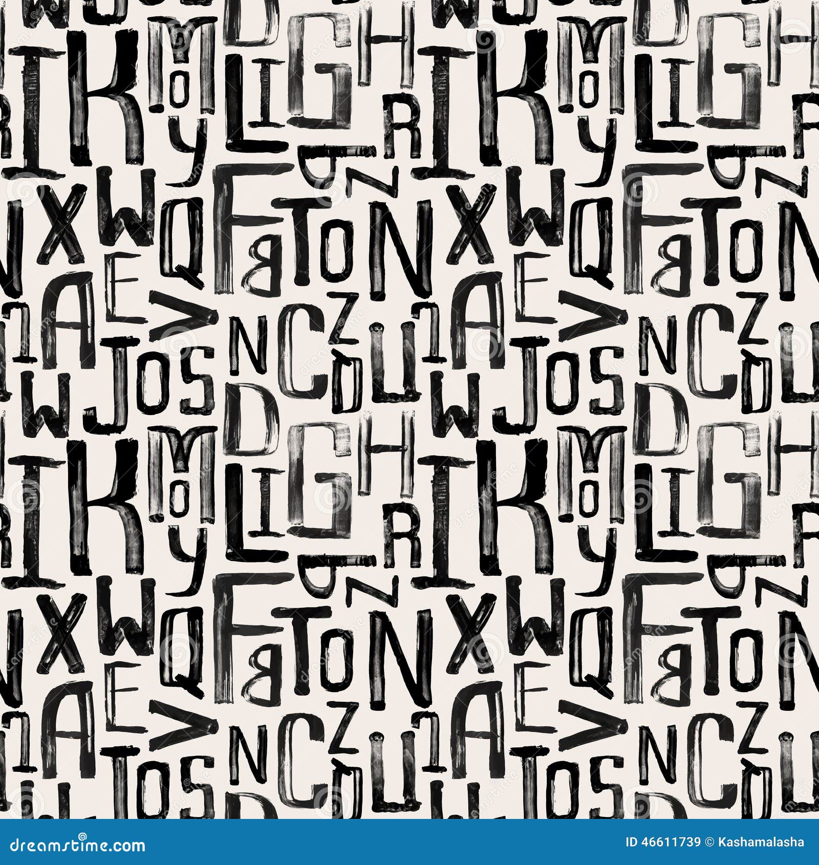 Seamless Vintage Style Pattern, Grunge Letters of Random Stock Vector ...