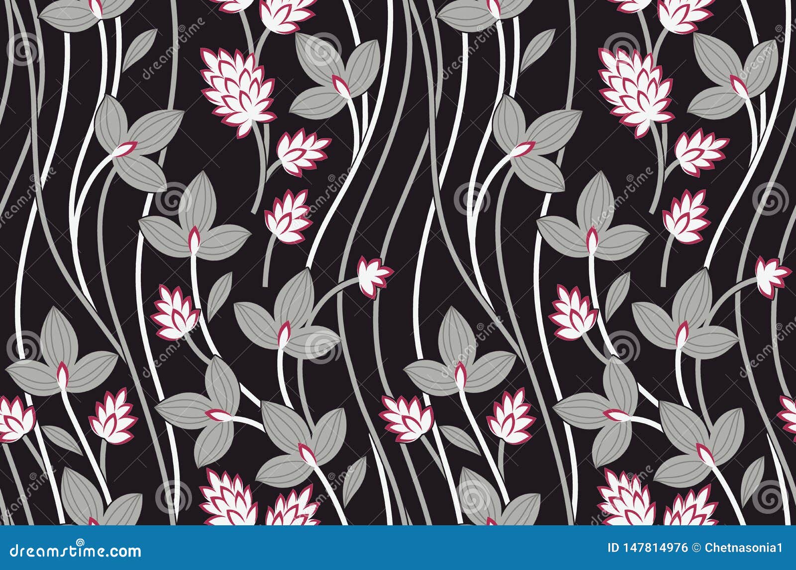 Seamless Vintage Unique Flower Pattern Stock Illustration ...