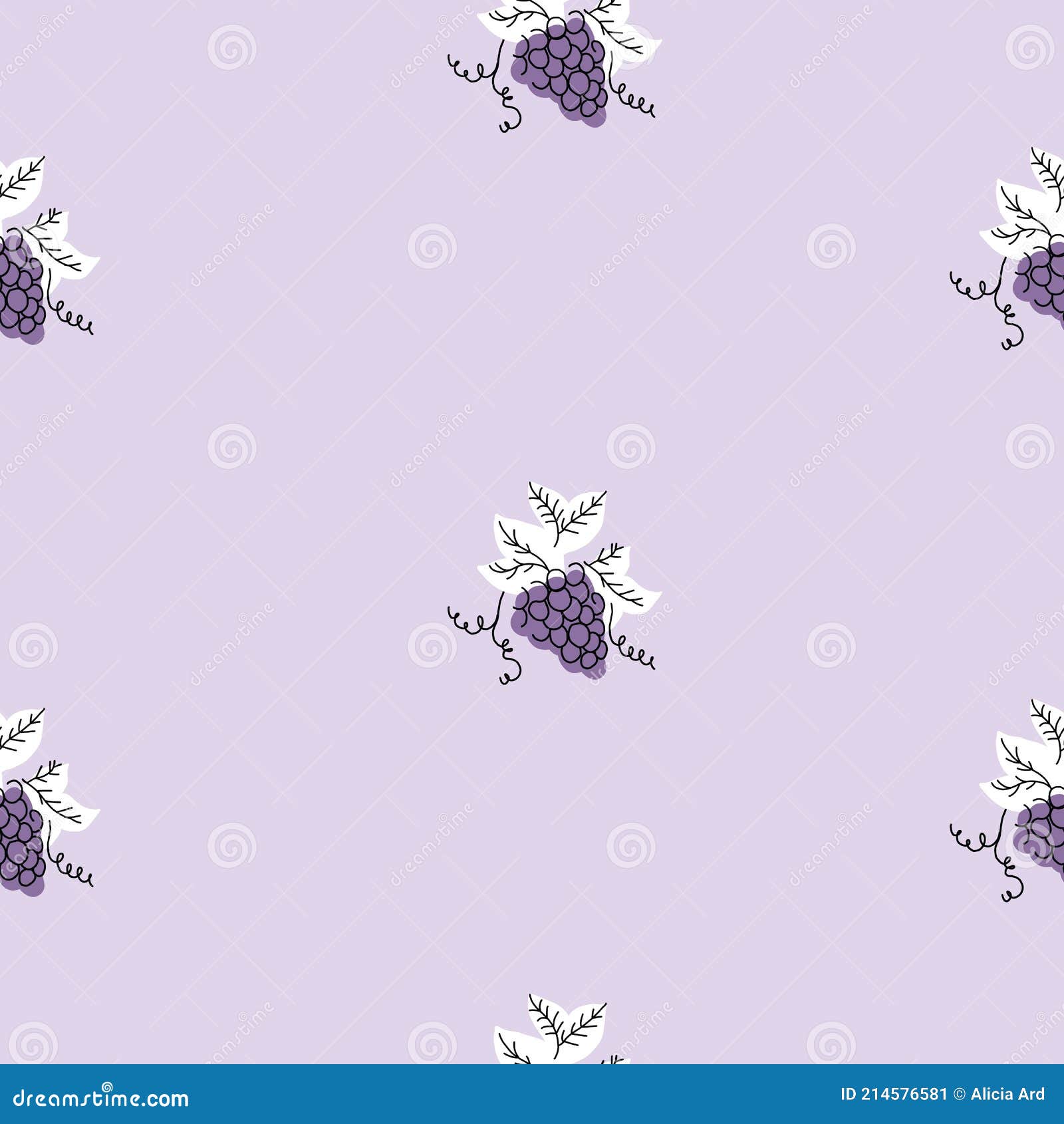 Seamless Vintage Vector Texture of Repeating Grape Pattern with Vines ...