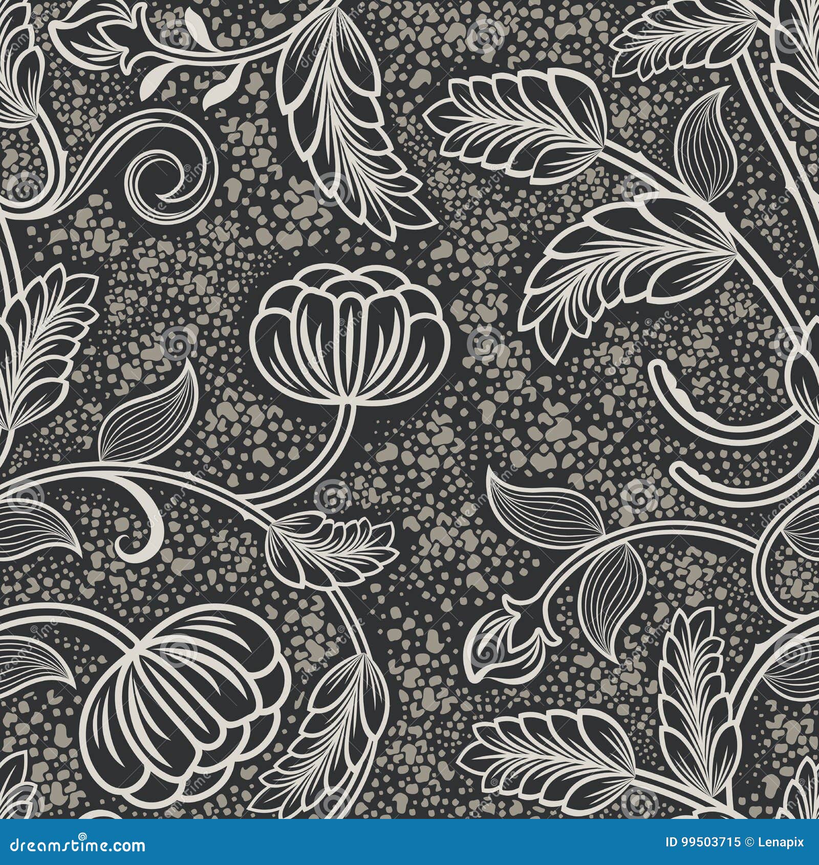 Seamless Vintage Wallpaper Pattern Stock Vector - Illustration of line ...