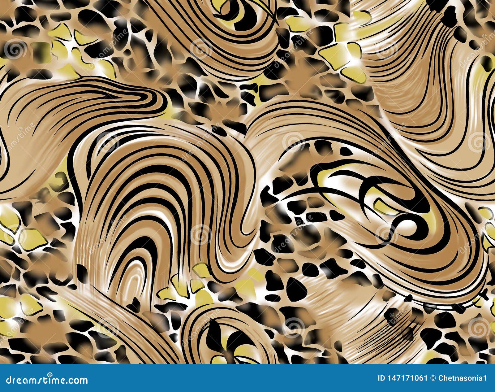 Seamless Vintage Wave Background Stock Illustration - Illustration of ...