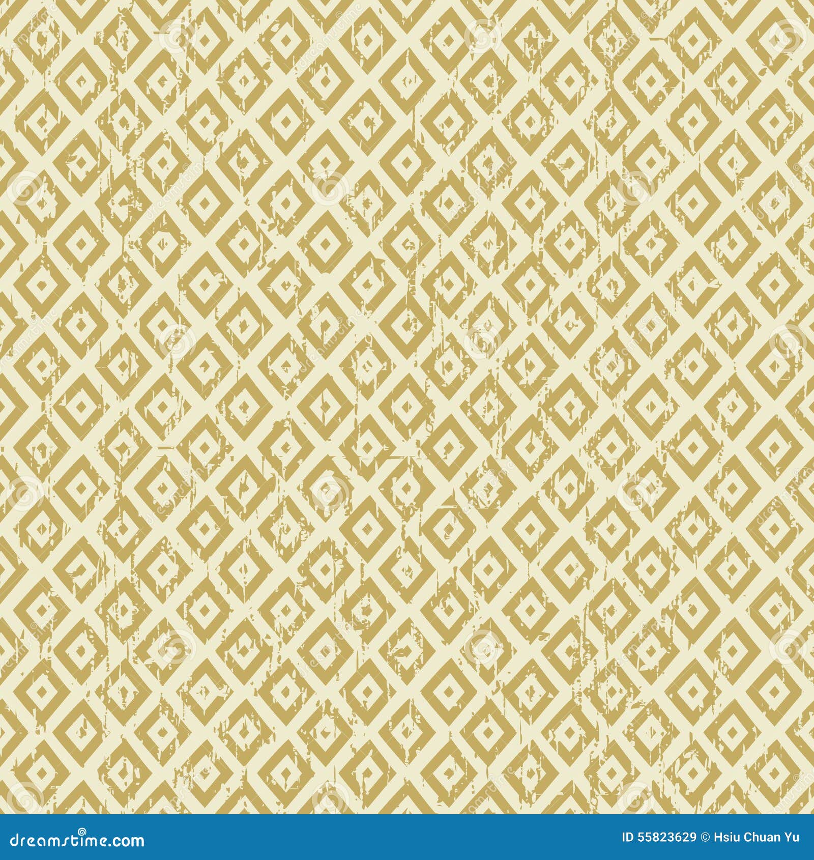 Seamless Vintage Worn Out Yellow Diamond Check Geometry Pattern ...