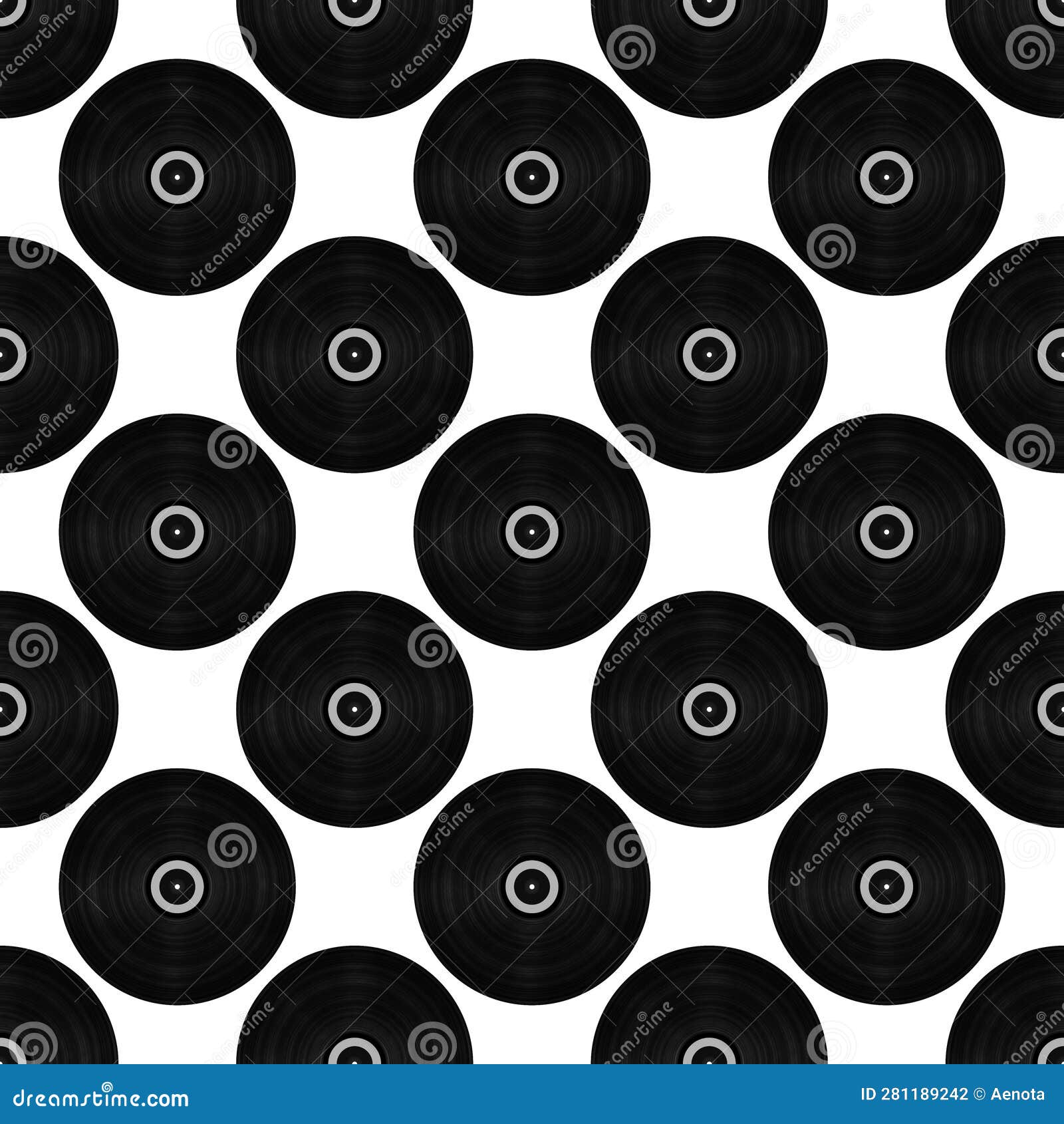 Seamless Vinyl Record Pattern Stock Illustration - Illustration of ...