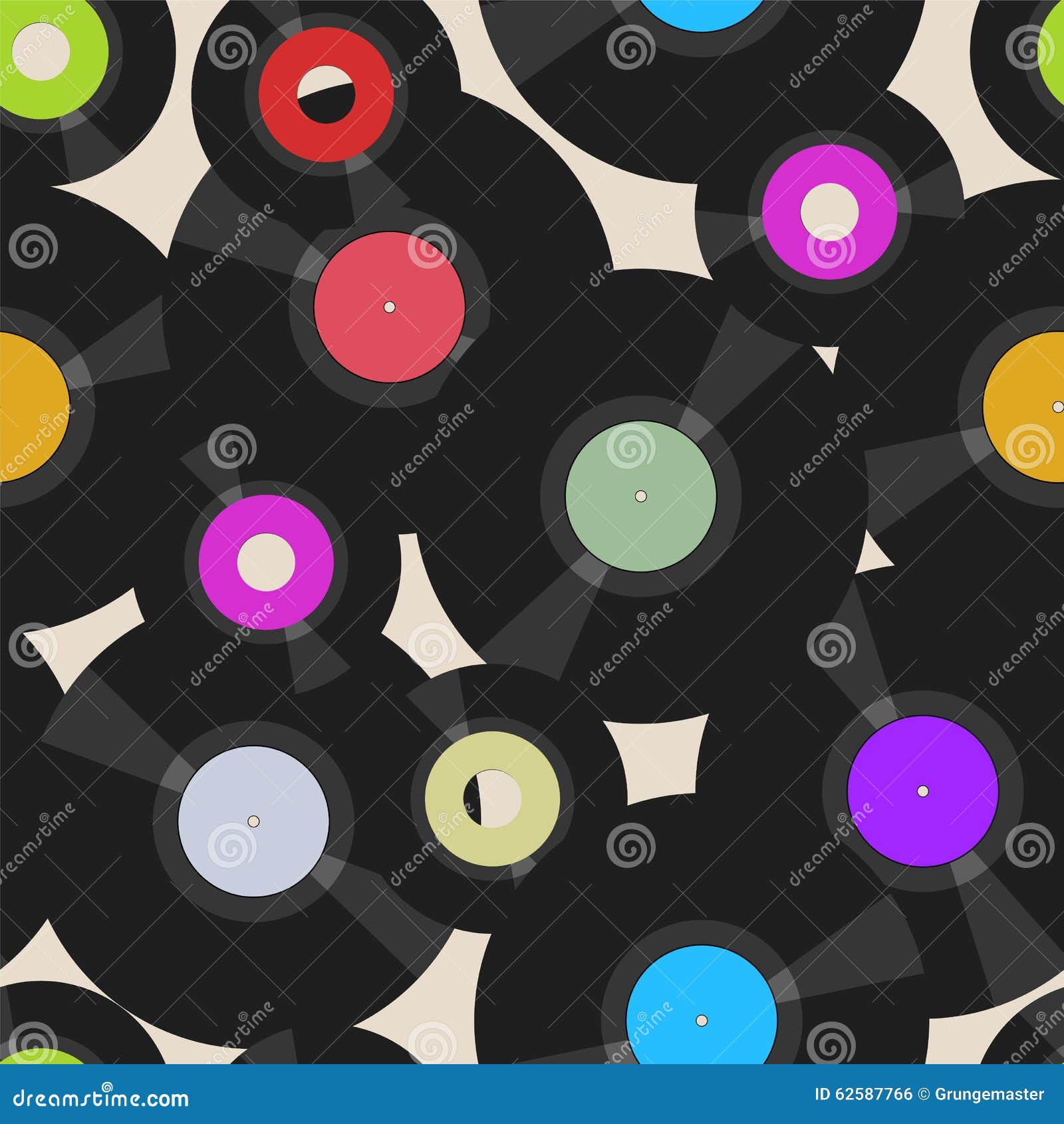 Seamless Vinyl Records Pattern Stock Vector - Illustration of record ...