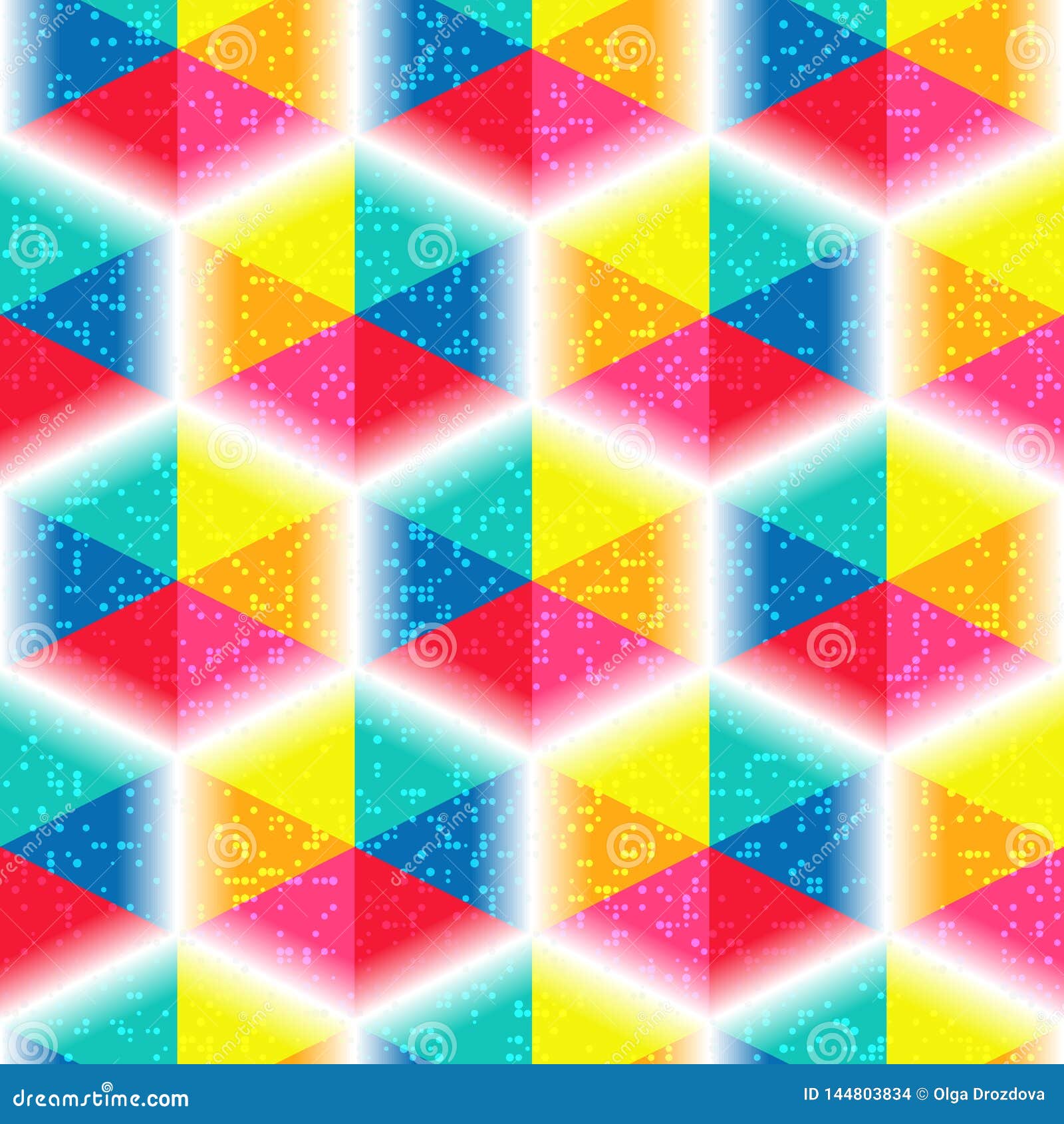 Seamless Vivid Pattern with Mosaic Hexagons Stock Illustration ...