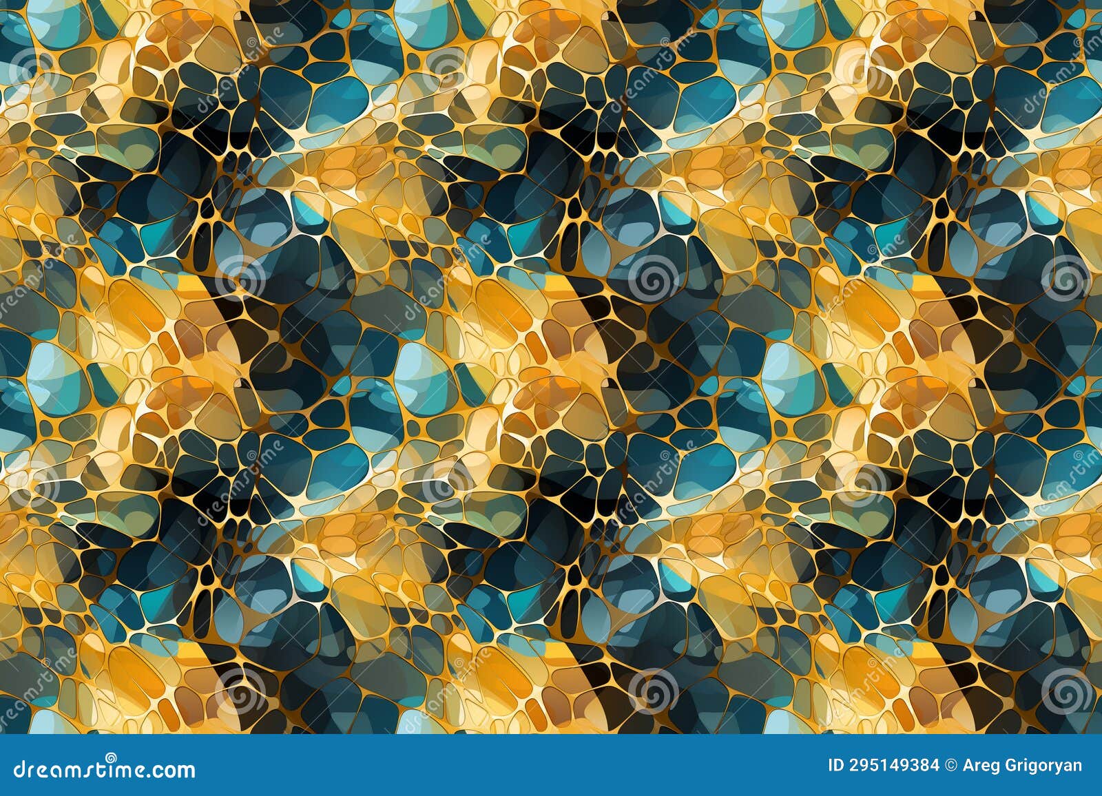 Seamless Voronoi Pattern. Vector Grid Background With Rounded Cells ...