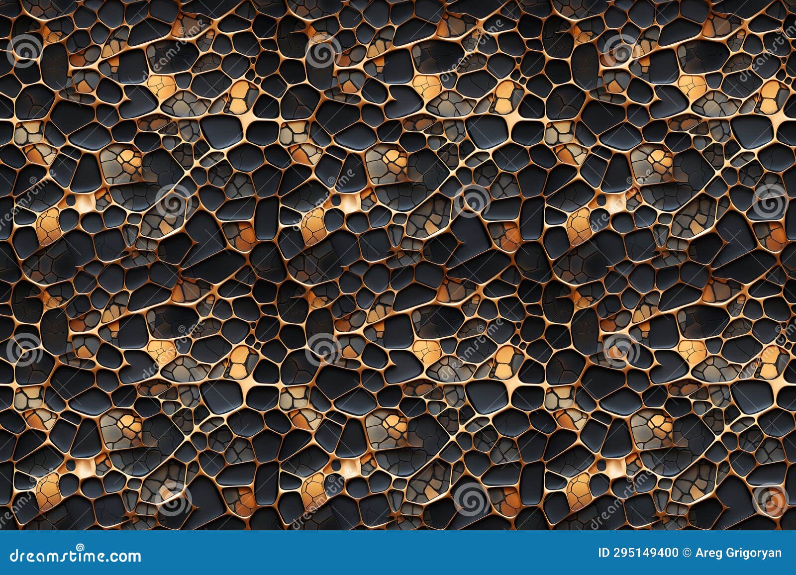 Seamless Voronoi Pattern. Vector Grid Background With Rounded Cells ...
