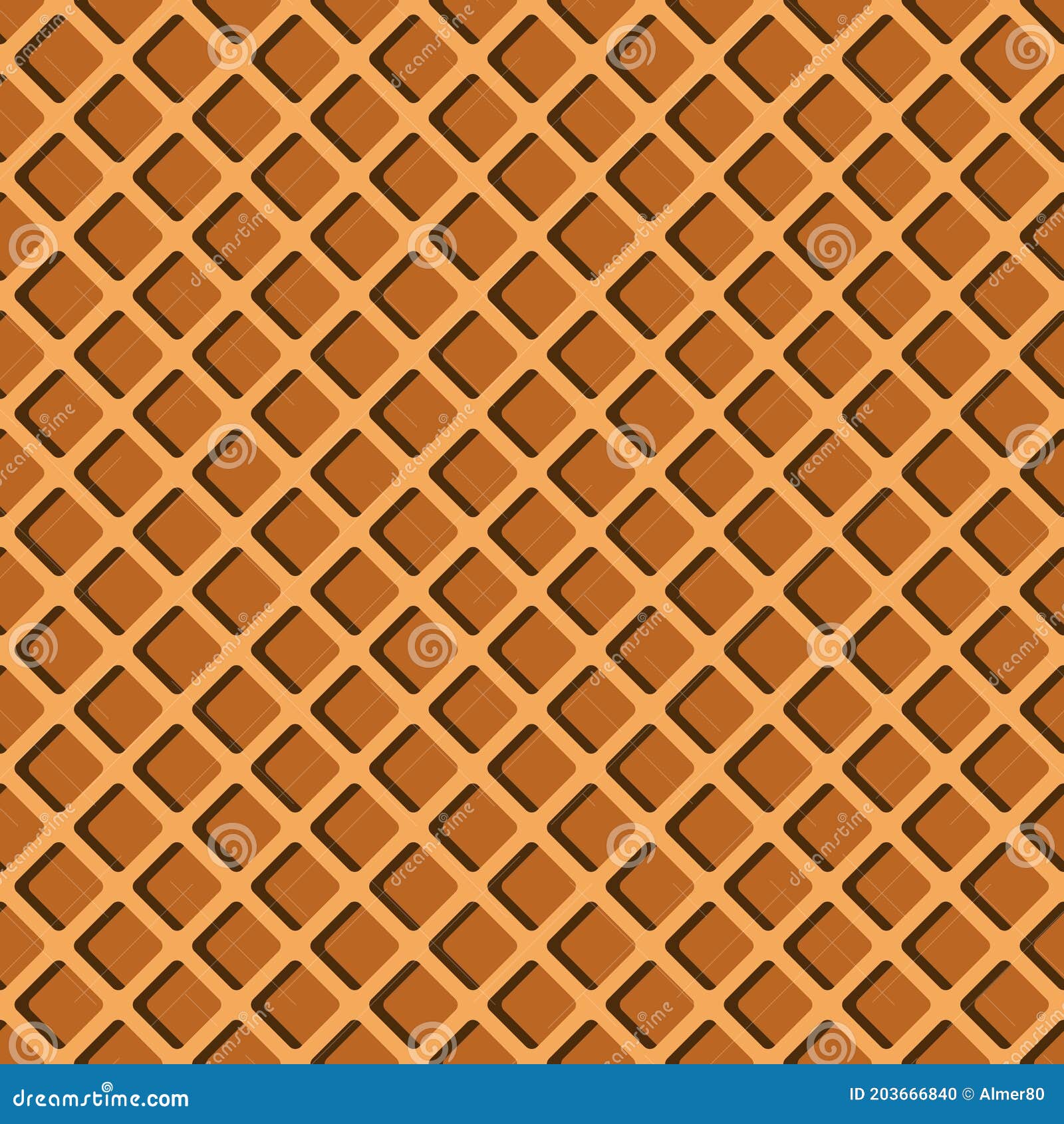 Seamless Waffle Pattern Cartoon Vector | CartoonDealer.com #17553217