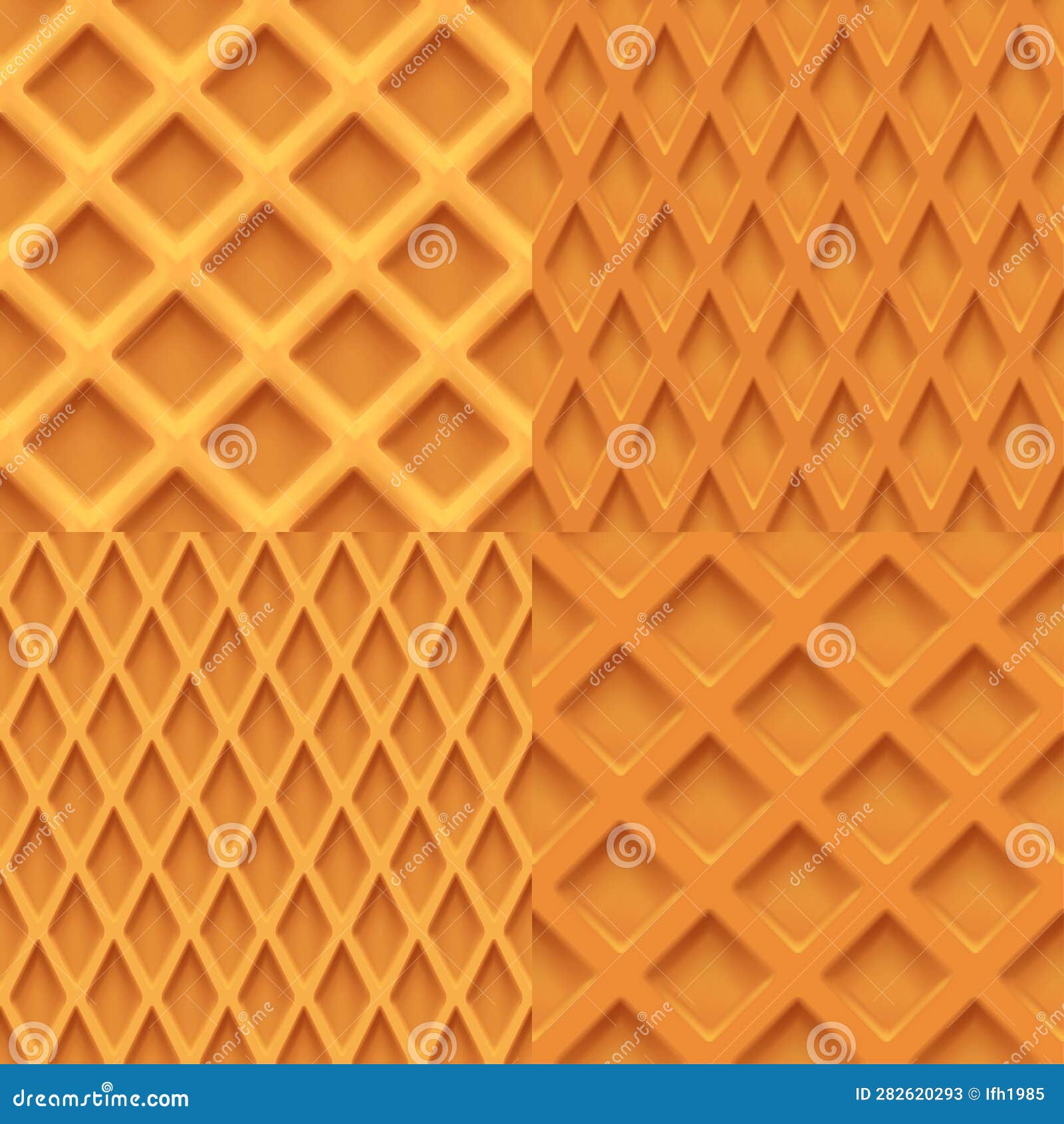 A Seamless Waffle Texture Backdrop in Set Stock Vector - Illustration ...