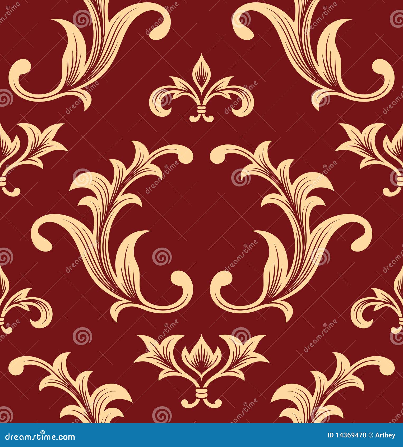 Seamless wallpaper stock vector. Illustration of pattern - 14369470