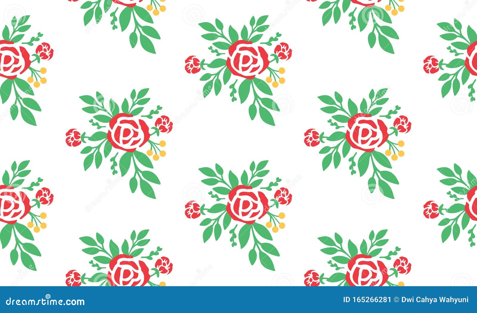 Seamless Wallpaper Floral Pattern with Design Red Rose Flower ...