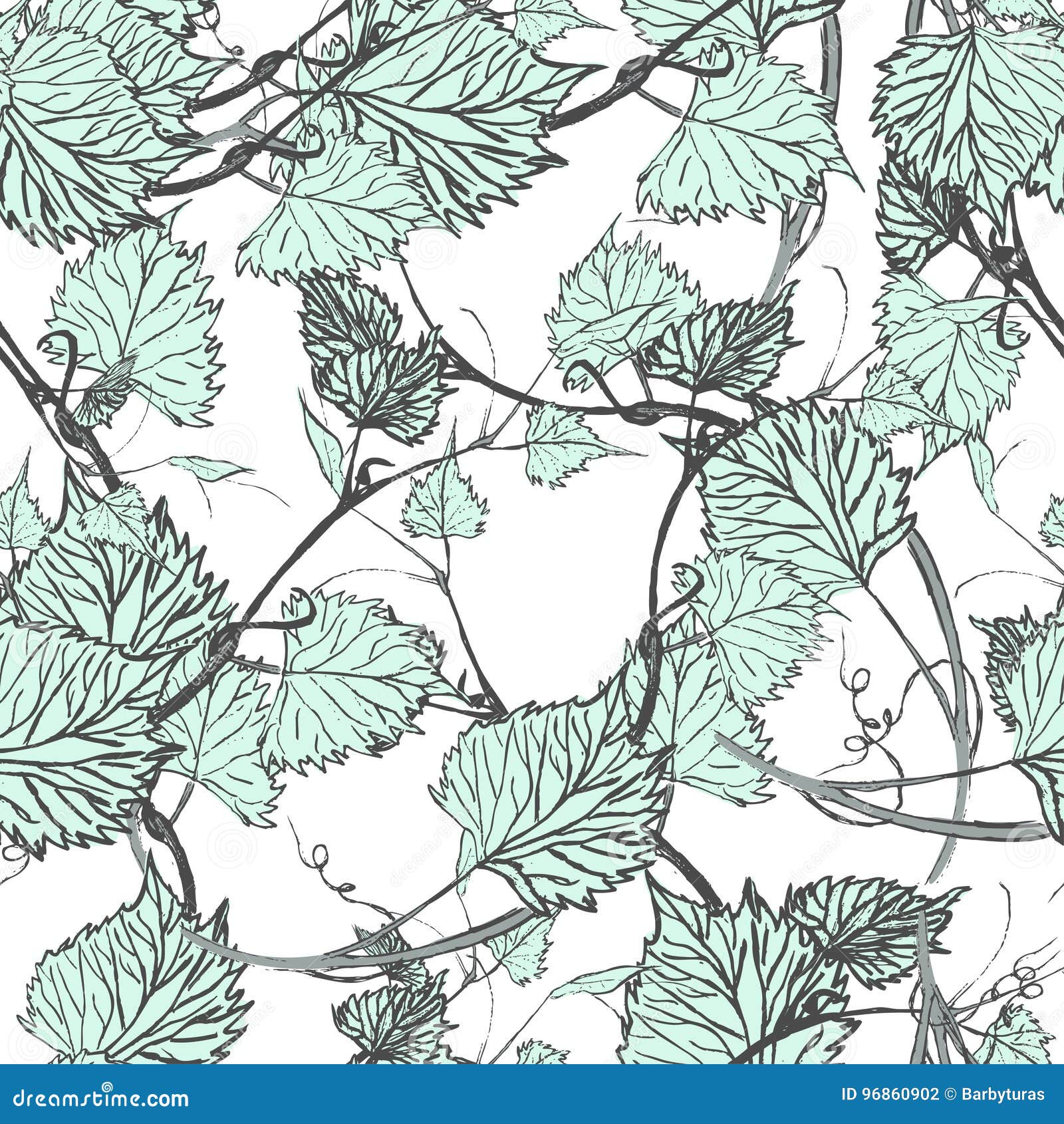 Seamless Wallpaper. Grapevine Seamless Pattern Stock Illustration ...
