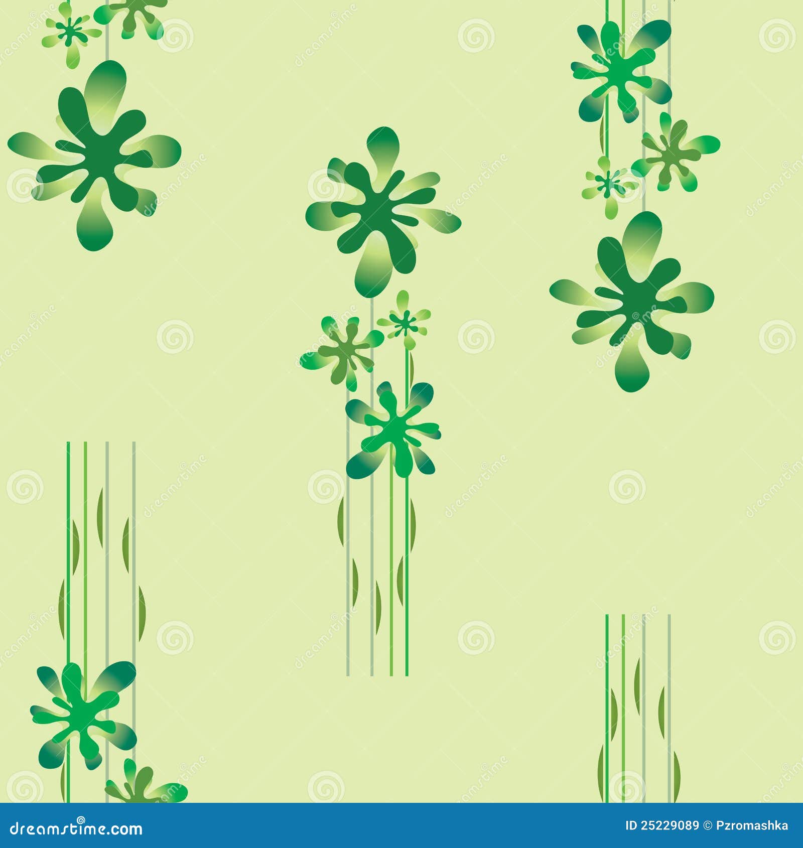 Seamless Wallpaper with a Green Floral Pattern Stock Vector ...
