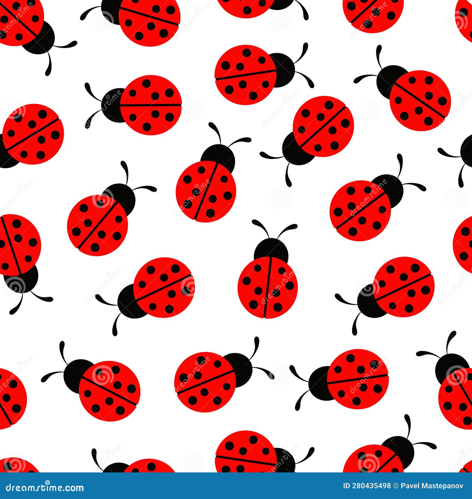 Seamless Wallpaper Ladybug. Vector Continuous Background Stock Vector ...