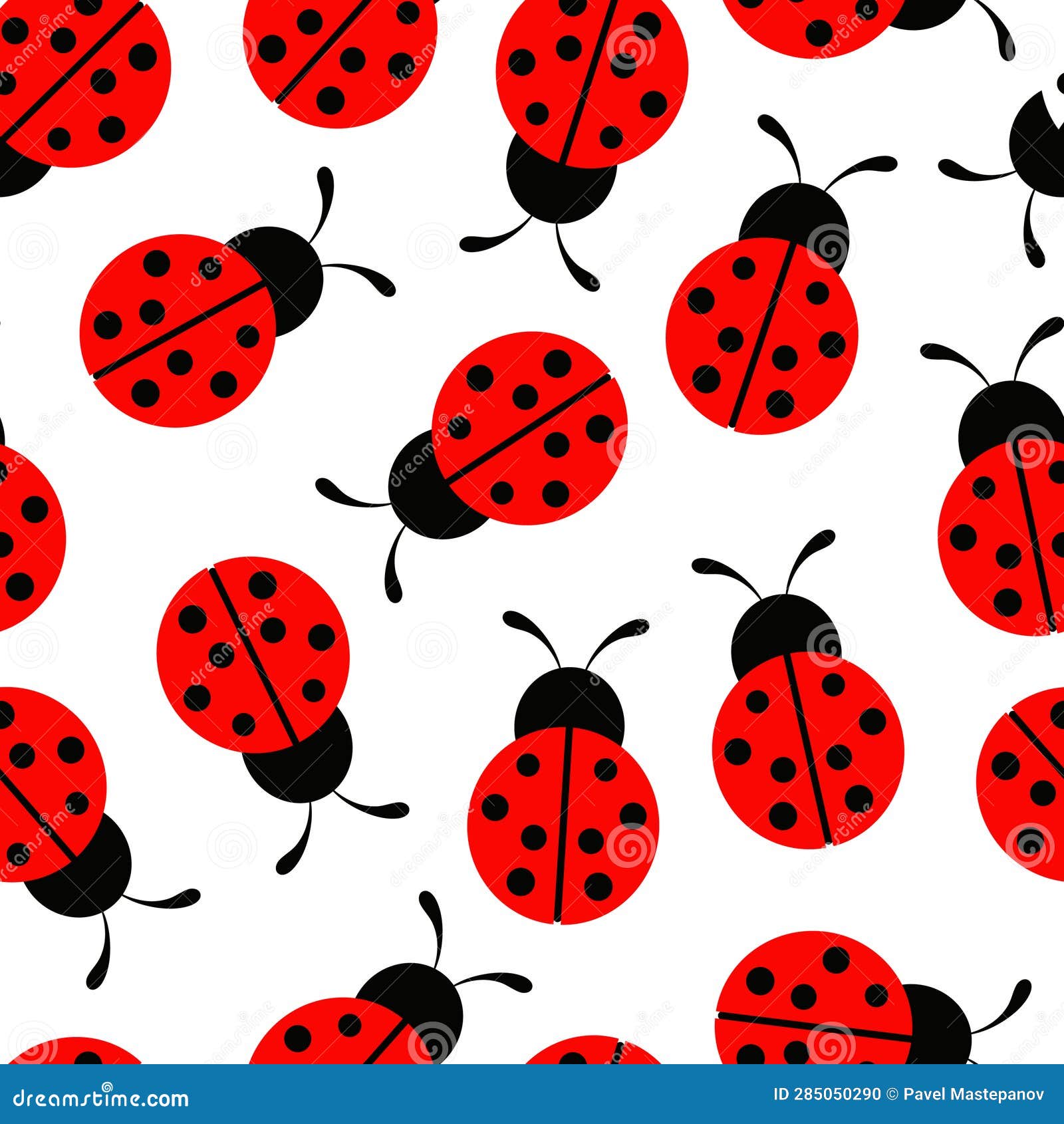 Seamless Wallpaper Ladybug. Vector Continuous Stock Vector ...