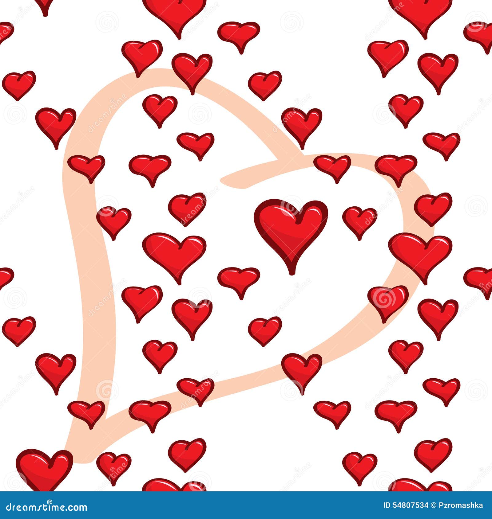 Seamless Wallpaper. a Lot of Hearts Stock Vector - Illustration of ...