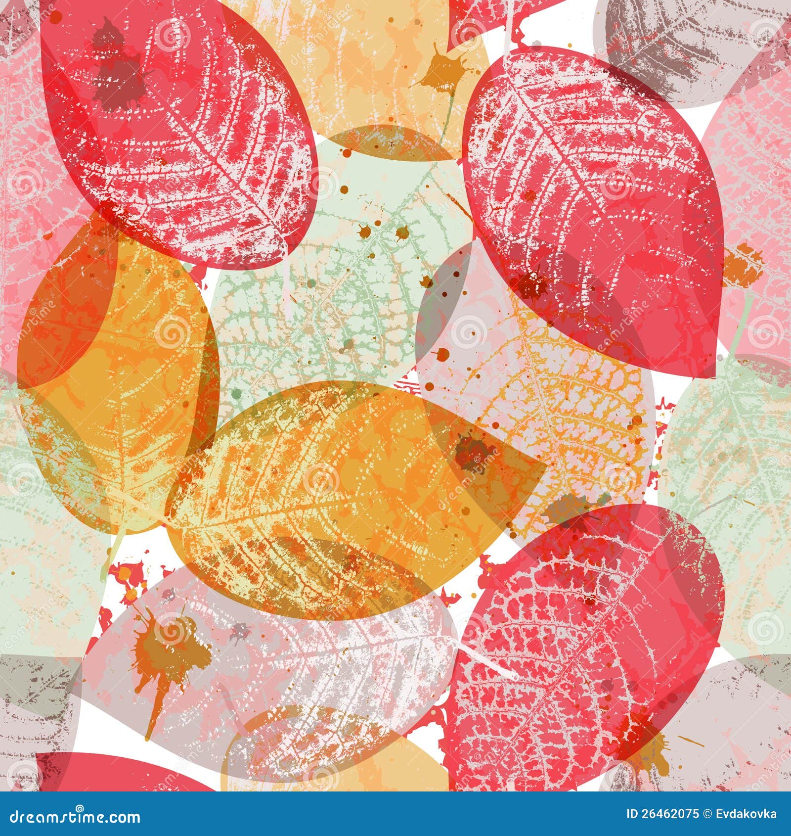 Seamless Wallpaper with Multicolor Leaves Stock Vector - Illustration ...