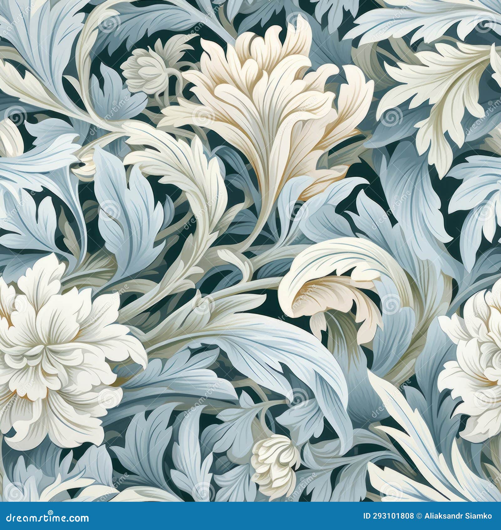Seamless Wallpaper, Muted Light Blue Stock Illustration - Illustration ...
