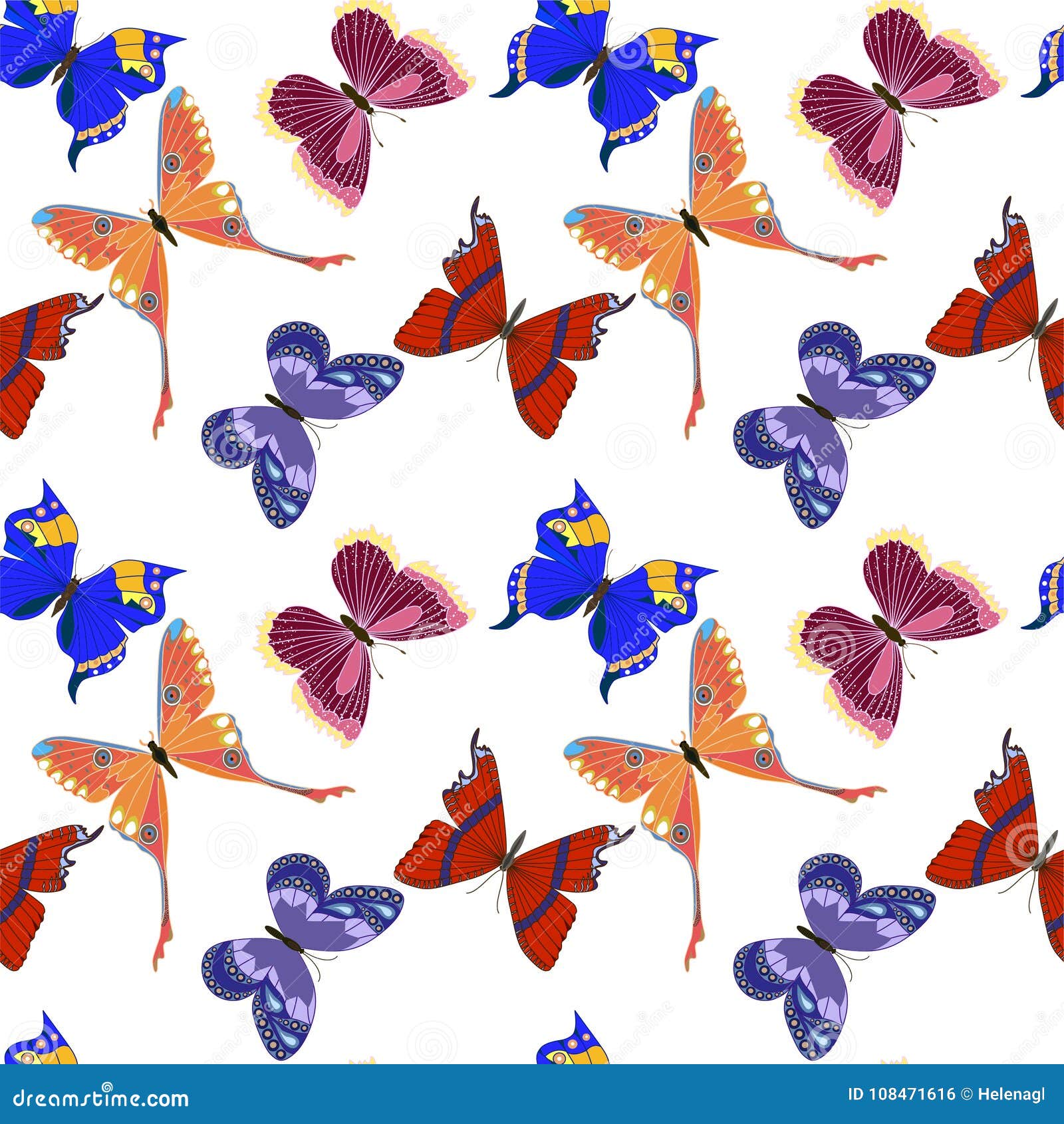 Pattern with Beautiful Butterflies Stock Vector - Illustration of ...