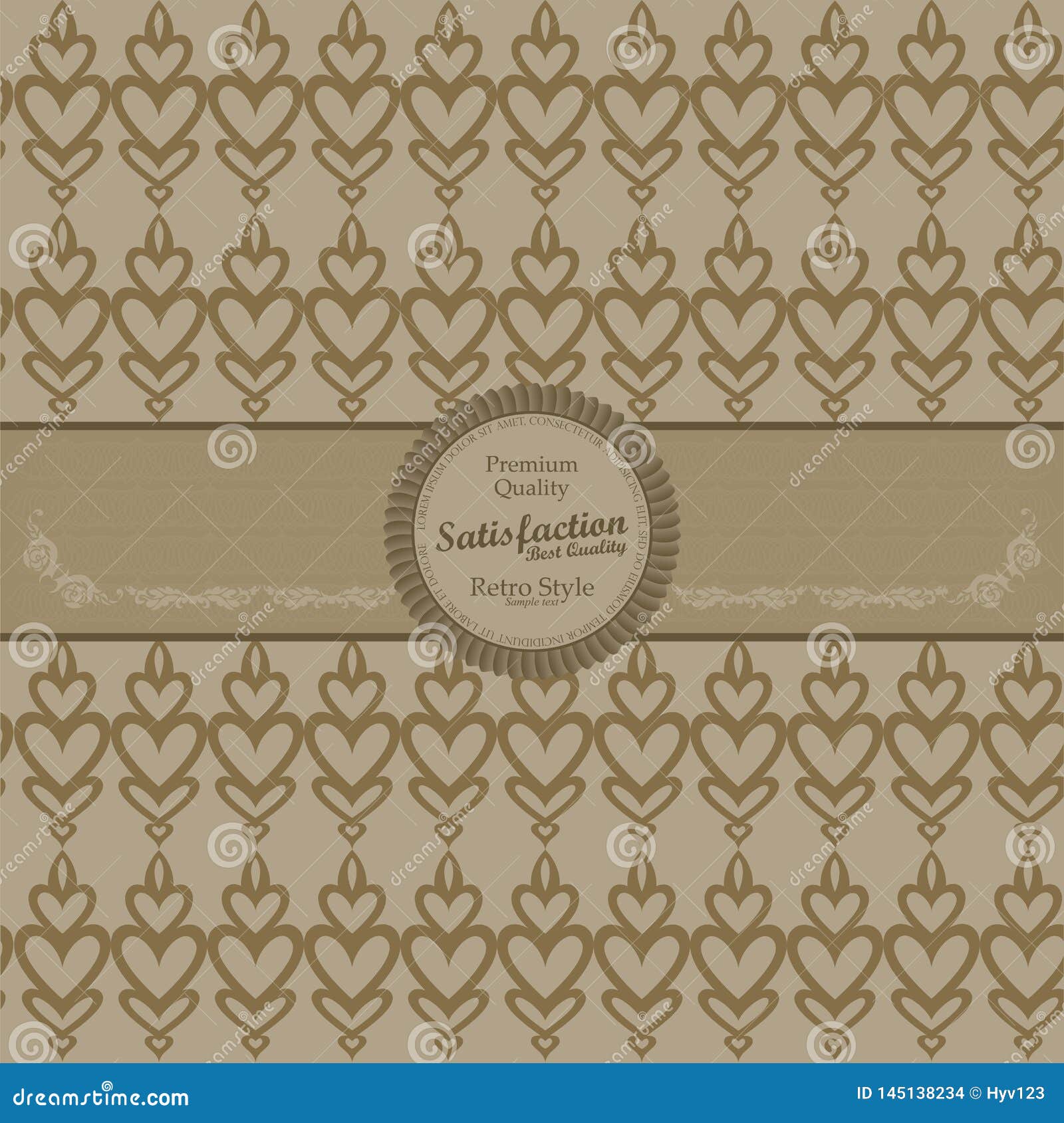 Seamless Wallpaper Pattern with Label - Vector Stock Illustration ...